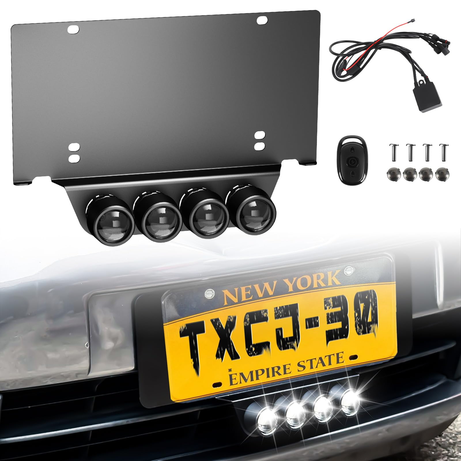 DERI Universal License Plate IFF17 Mount LED Driving Lights, Fog Lights, Headlights, Rear Backup ...