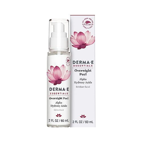 DERMA E Essentials Overnight Peel – Vegan, Gluten-Free Nourishing Facial Exfoliant with Alpha ...