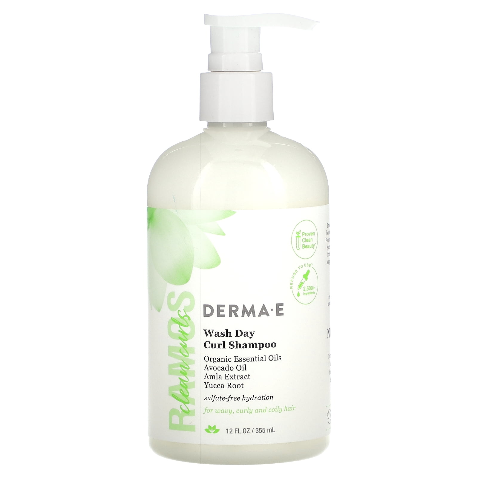 DERMA E Ramos Clean Curls, Wash Day Curl Shampoo, For Wavy, Curly and ...
