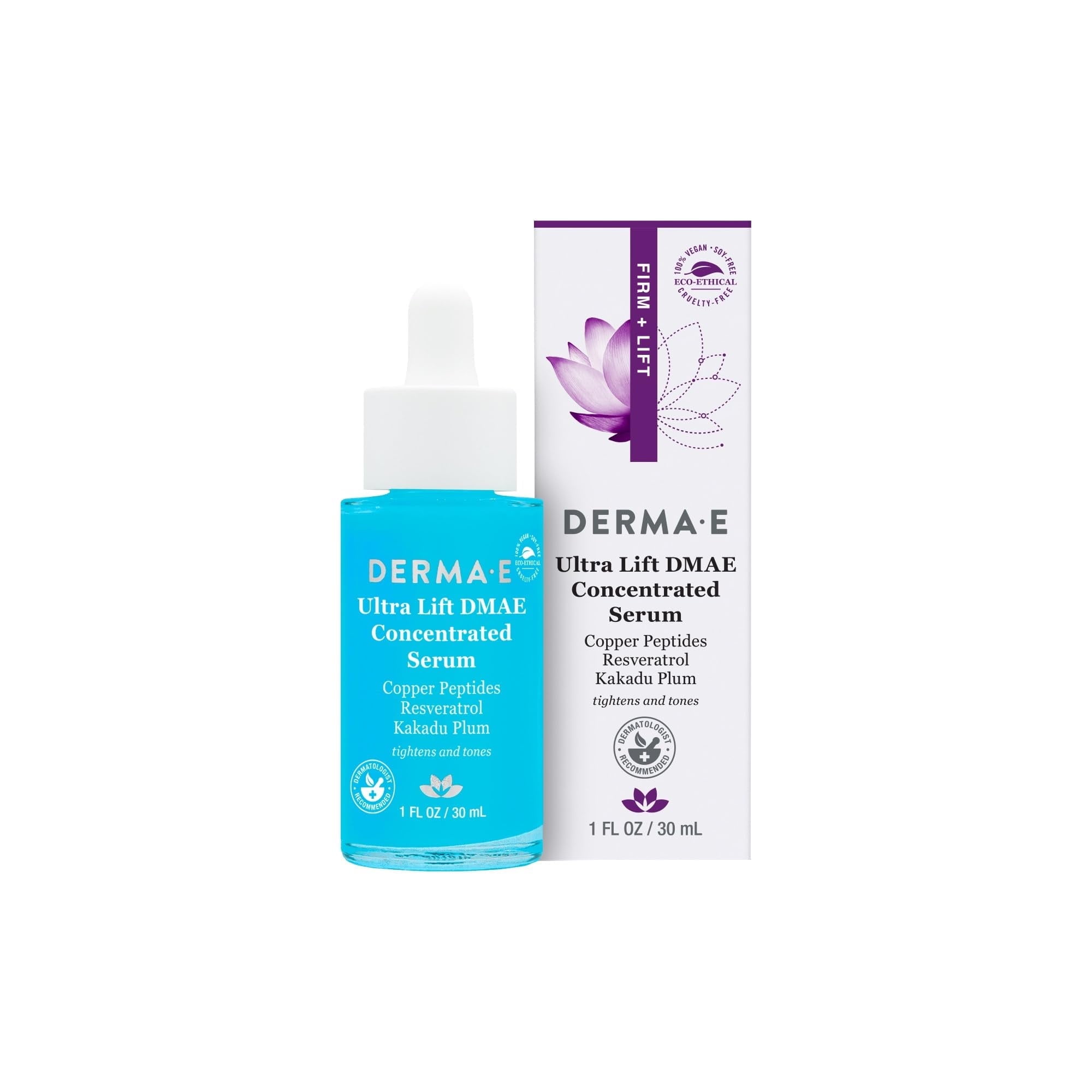 DERMA E Ultra Lift DMAE Concentrated Serum – All Natural Skin Firming ...