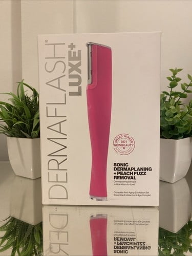 DERMAFLASH Luxe+ Advanced Sonic Dermaplaning + Peach Fuzz Removal Set ...