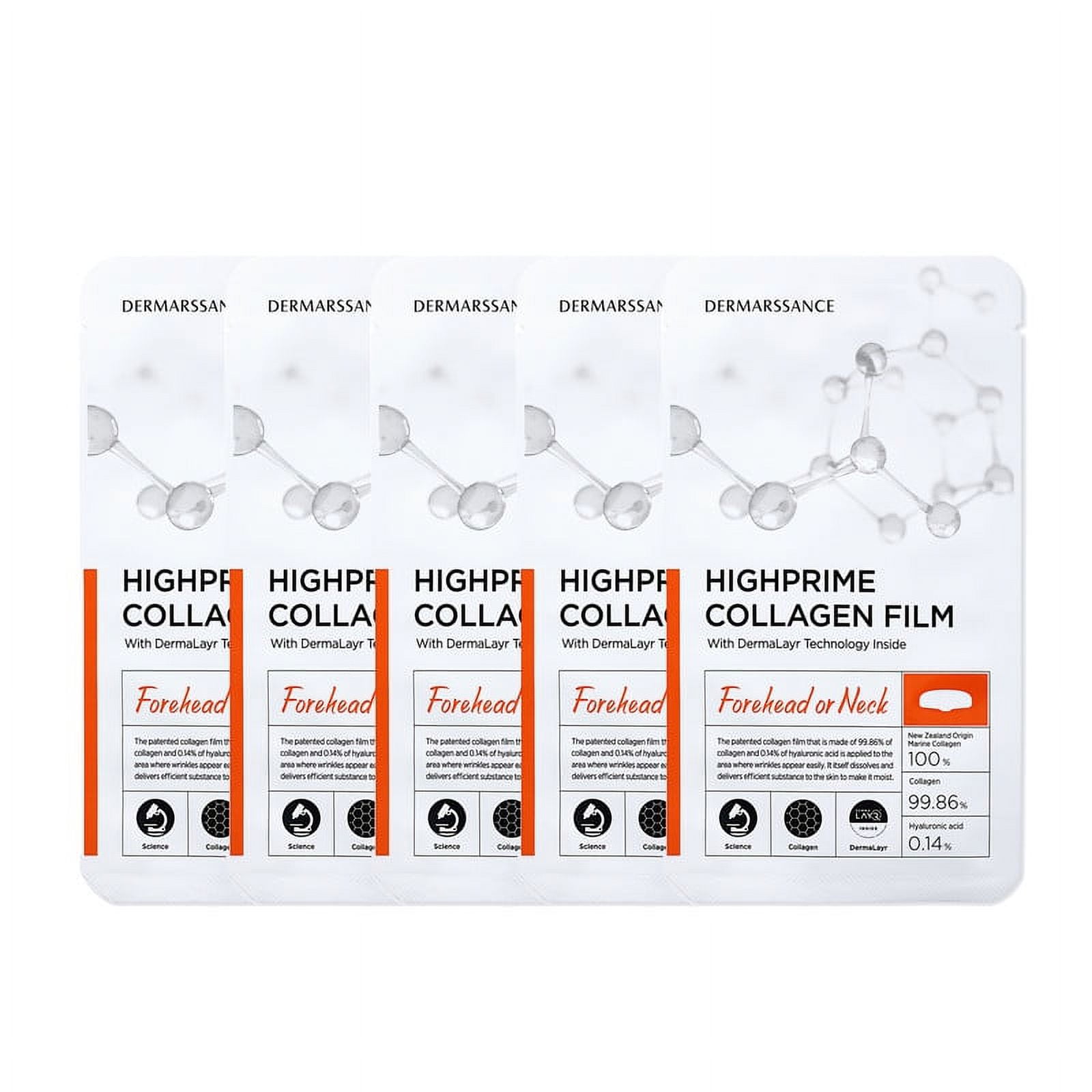 DERMARSSANCE Highprime Collagen Film Forehead or Neck - 1 Pack (5 ...