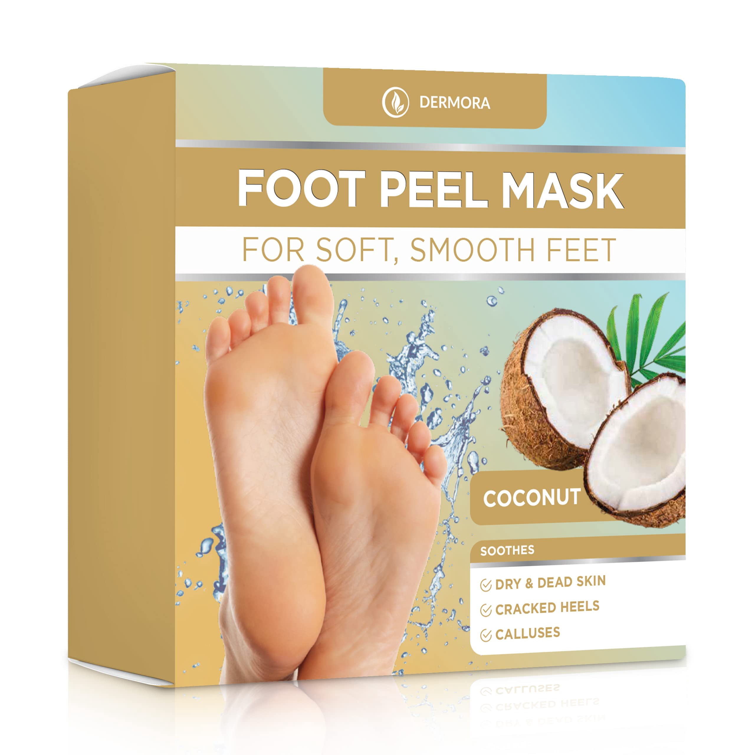 DERMORA Foot Peel Mask AIF9 - 2 Pack of Regular Size Skin Exfoliating ...