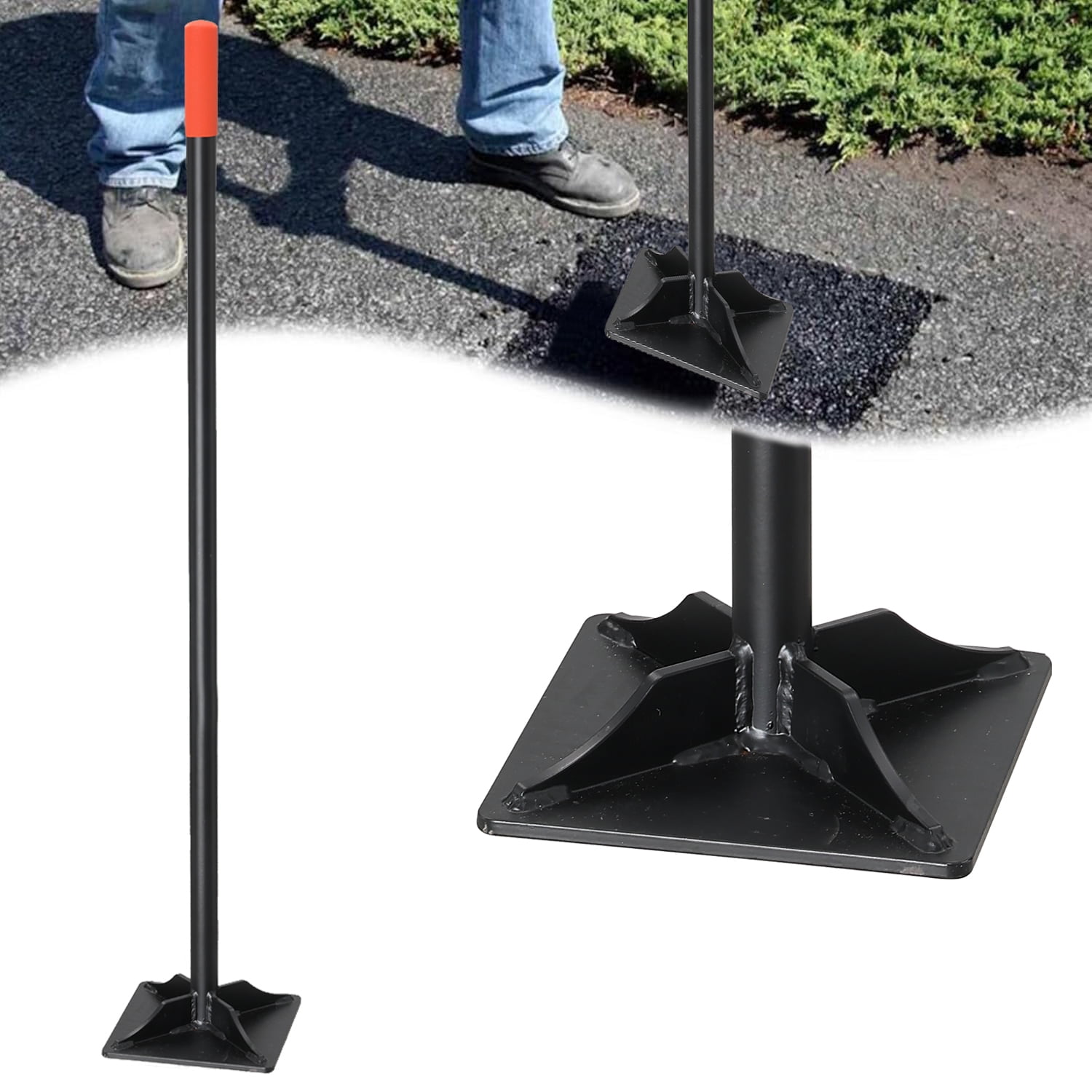 DEROFIT 46 inch Steel Tamper Tool, All-in-one Durable Garden Hand ...
