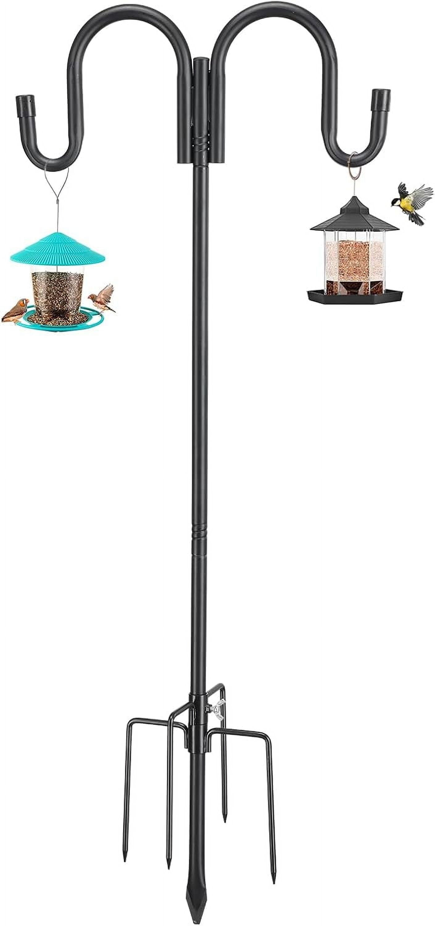 DEROFIT Double Shepherd Hooks 78 In Heavy Duty Bird Feeder Pole ...