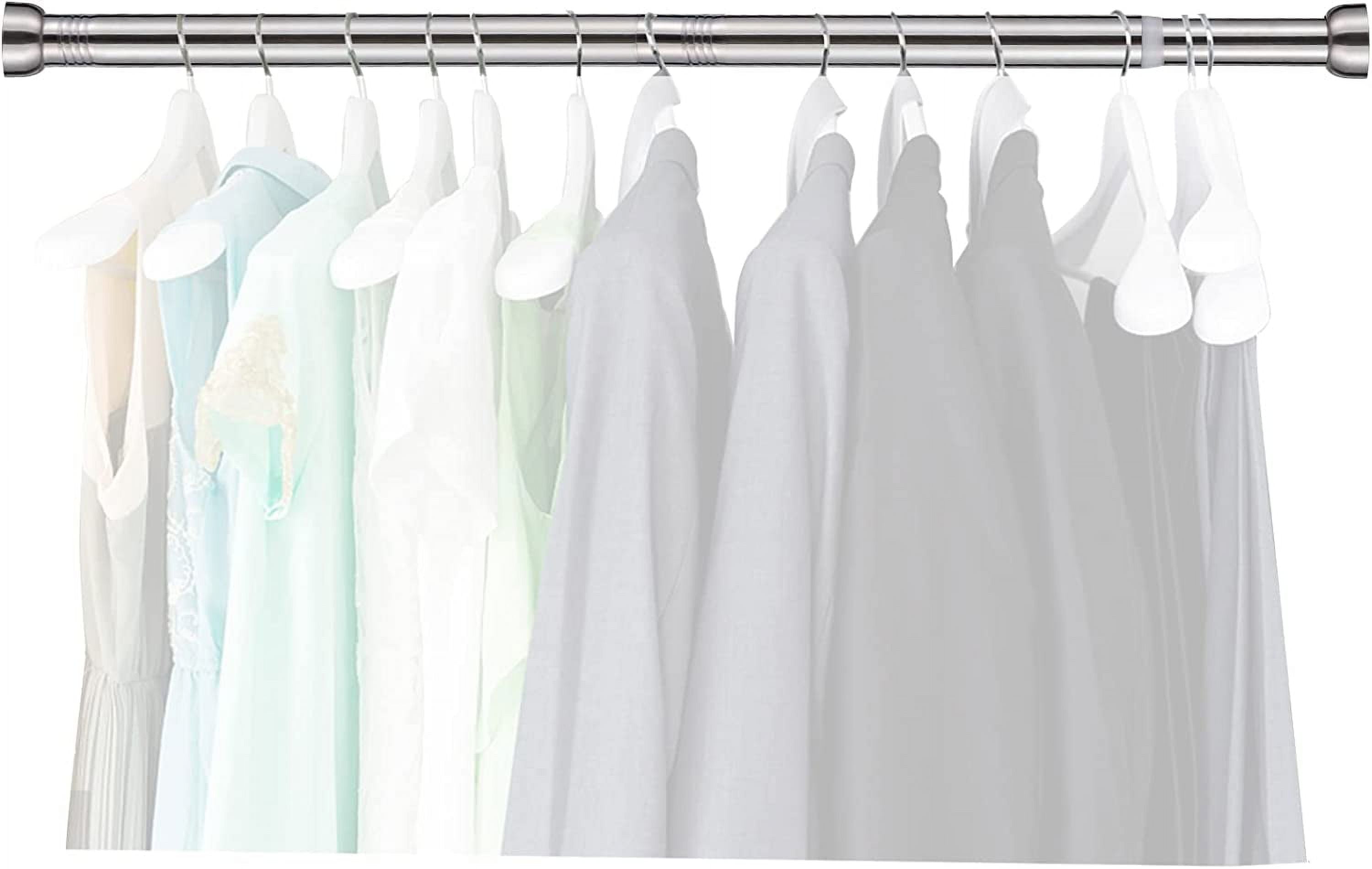 DEROFIT Adjustable Silver Closet Rod for Hanging Clothes, 14 to 50 Inch ...