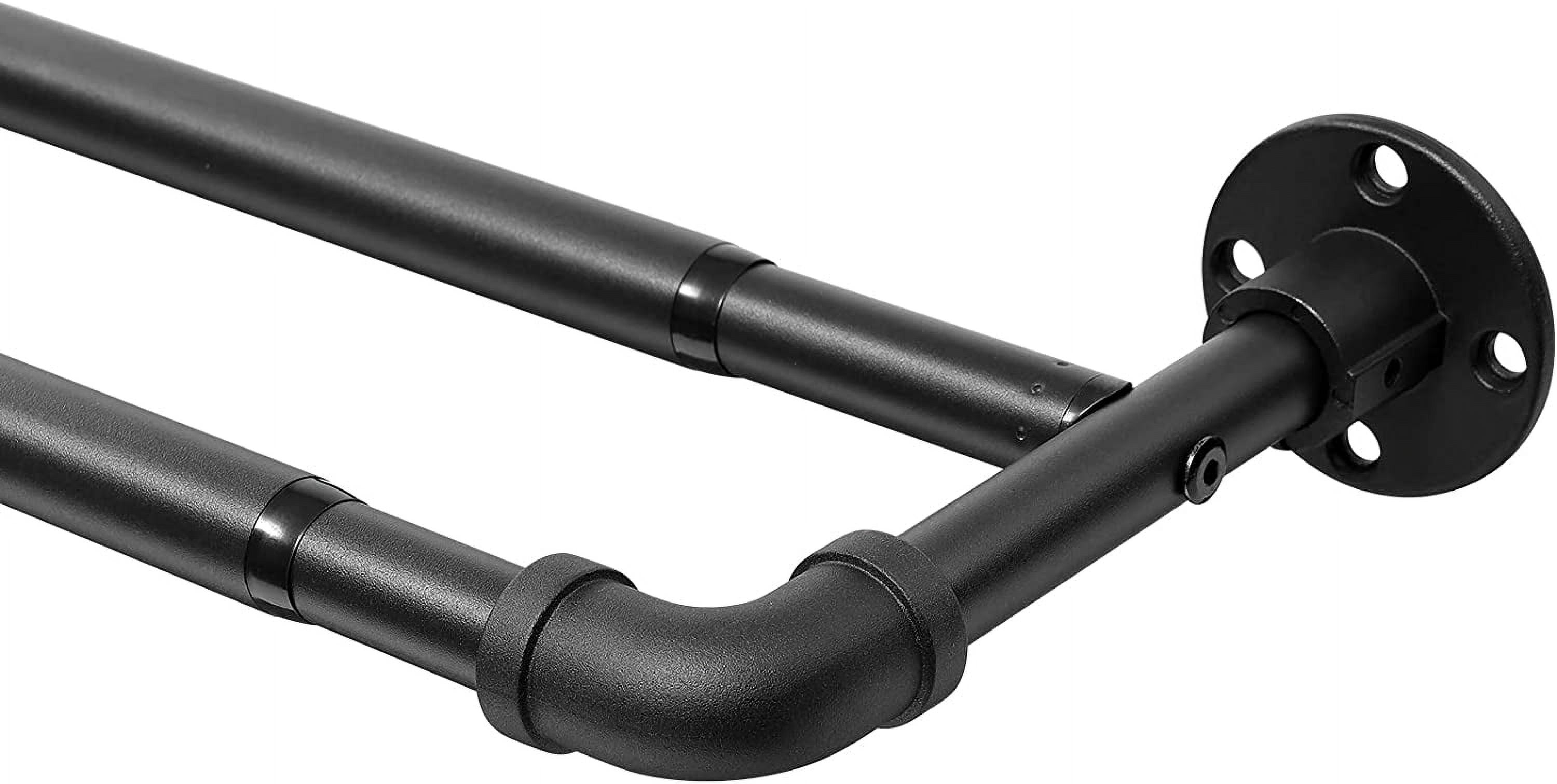 DEROFIT Industrial Double Curtain Rods for Windows 28 to 84 inches,1 ...