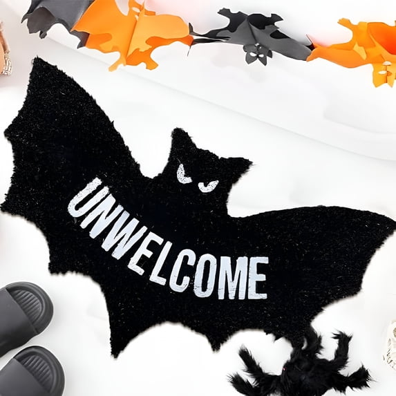 DERONA Unwelcome Bat Door Mat - Gothic Coir Non-Slip Doormat for Front ...
