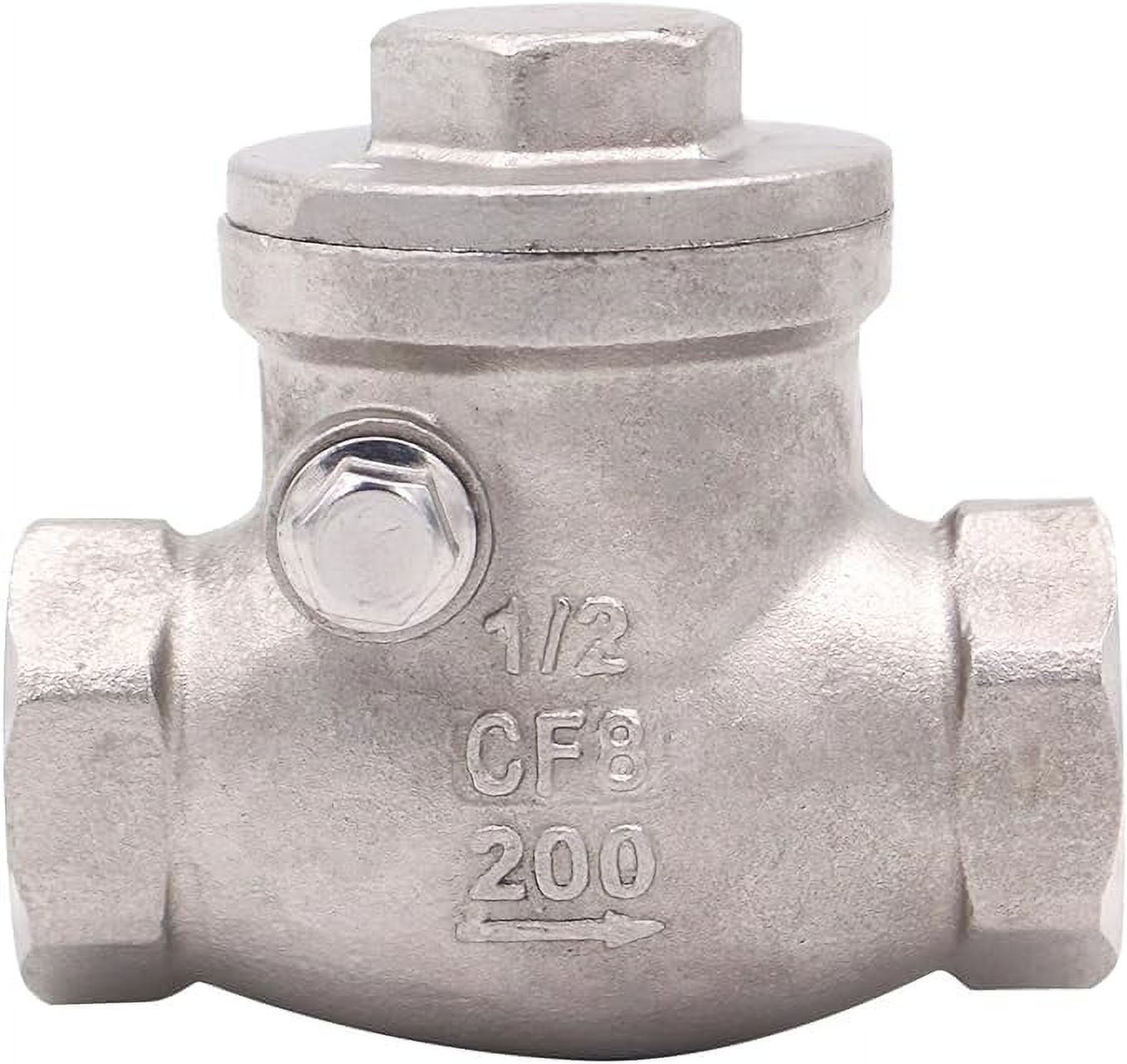 DERPIPE 1/2 Inch Swing Check Valve - WOG 200 PSI Stainless Steel SS304 ...