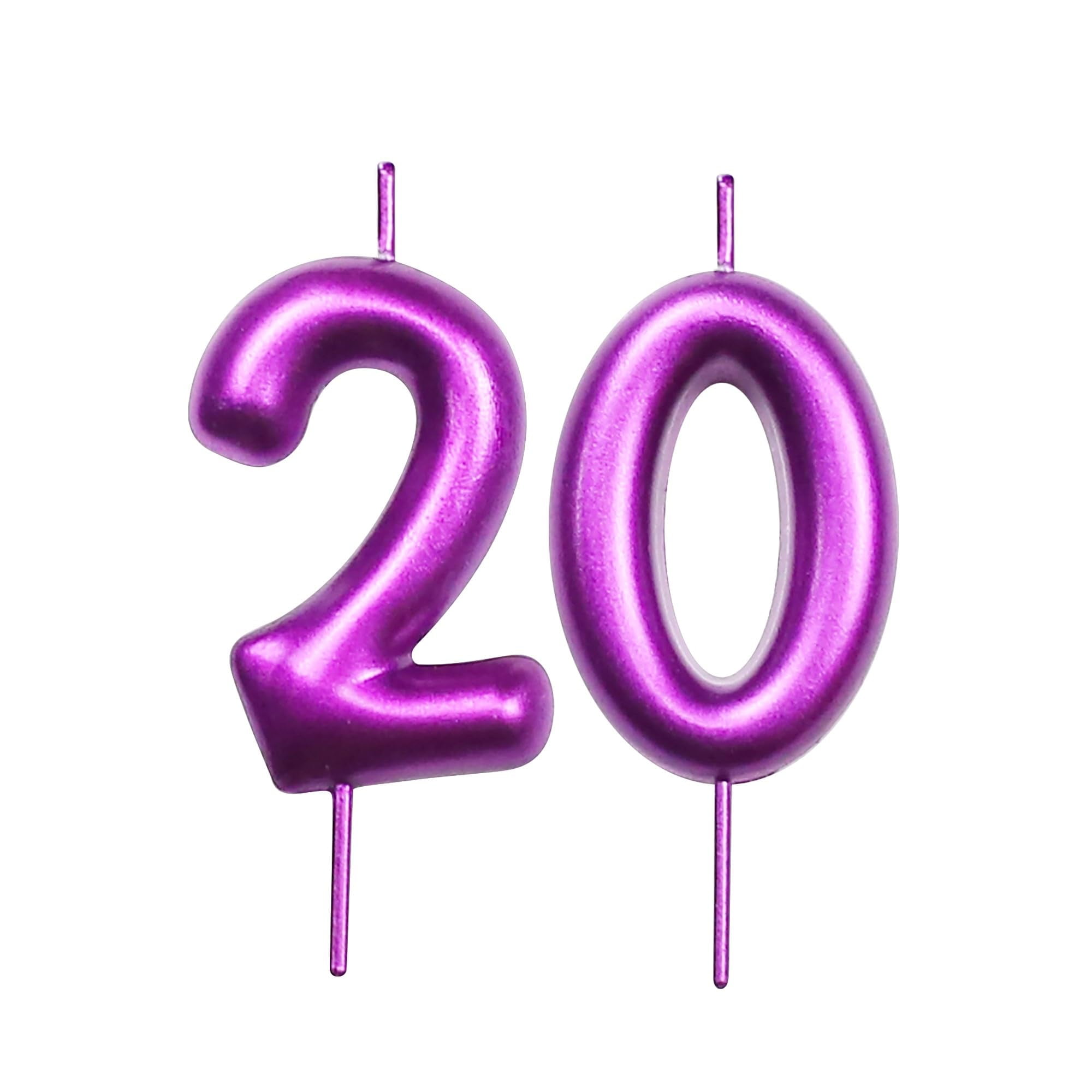 DERVENTA Number Candle Purple 2.36 inch Party Celebration Anniversary ...