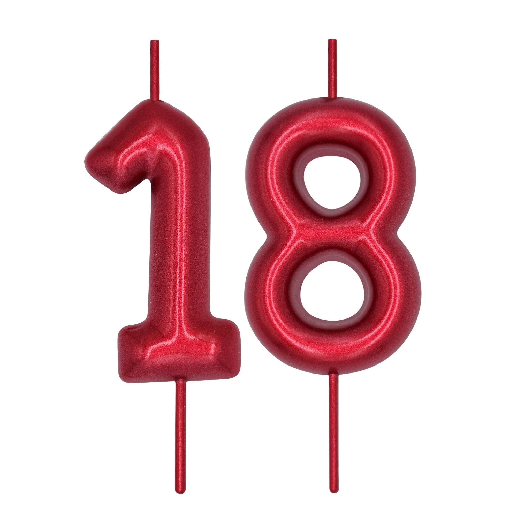 DERVENTA Number Candle Red 2.36 inch Party Celebration Anniversary ...