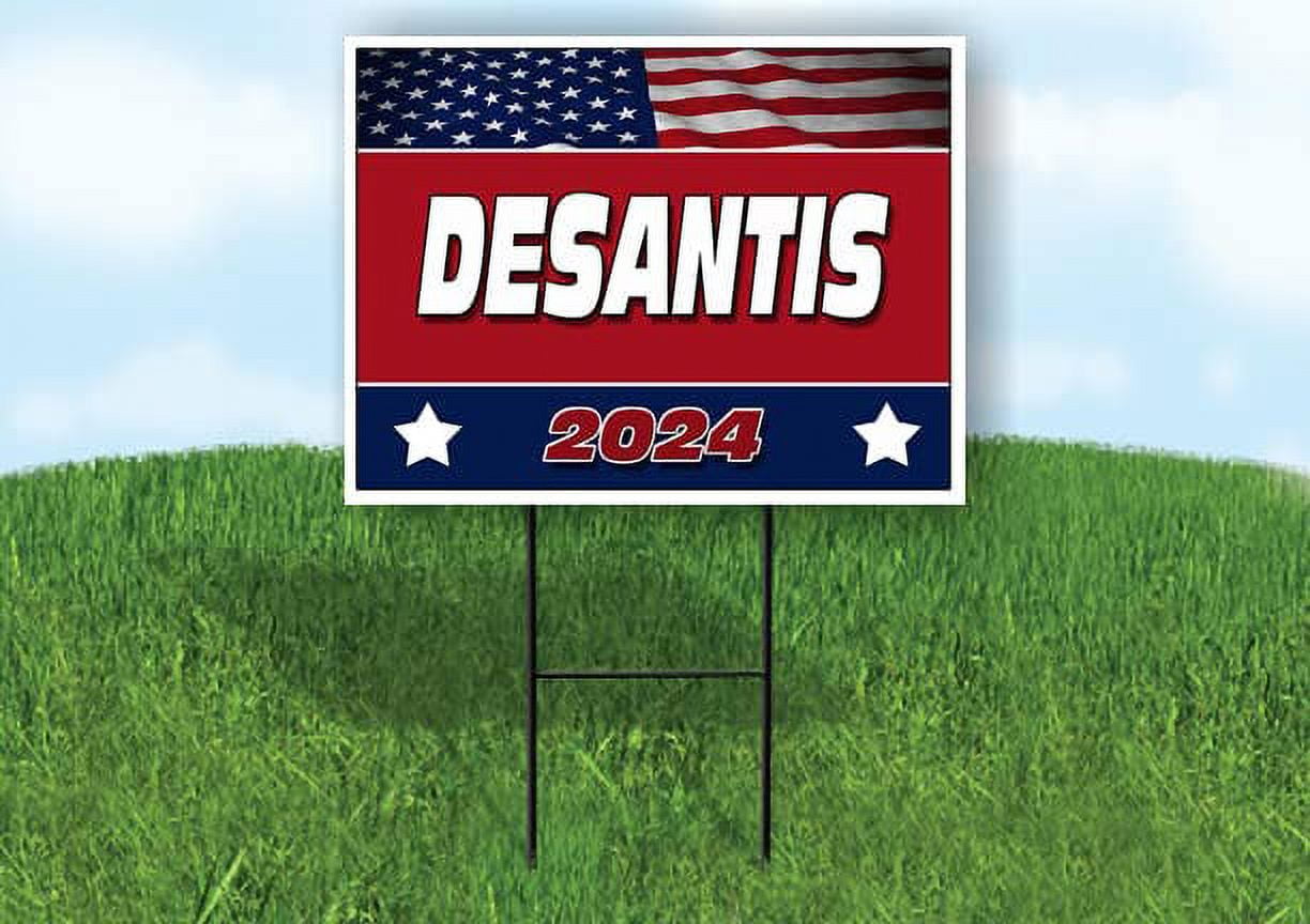 DESANTIS FLAG RED 2024 18inx24in Yard Road Sign w/ Stand - Walmart.com