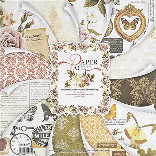DESEACO Scrapbook Paper Book TSF6 With Antique Garden Butterfly Design ...