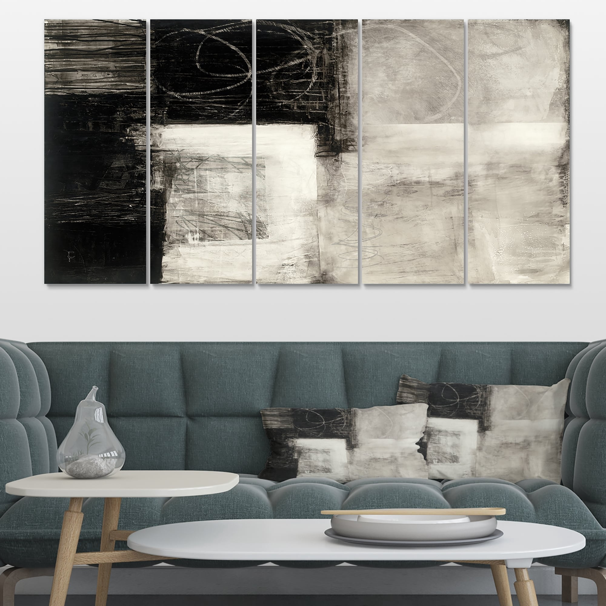 DESIGN ART Designart "A Geometric Day II" Mid-Century Modern Canvas ...