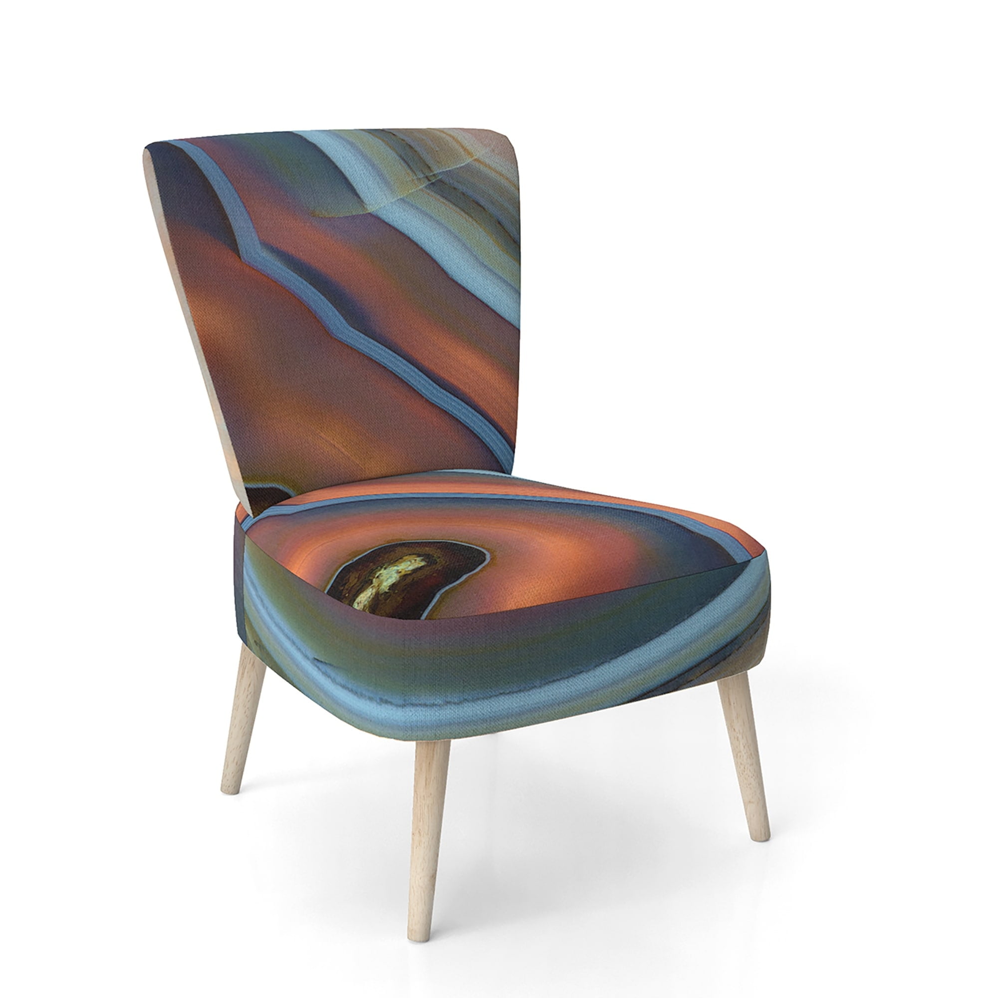 Designart "Abstract Mineral Texture" Upholstered Mid-Century Accent ...