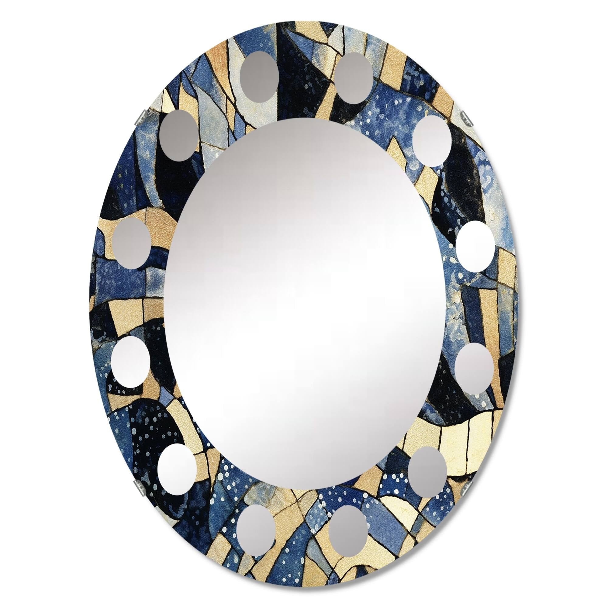 DESIGN ART Designart "Abstract Pattern With Blue & Golden Textures XVII ...