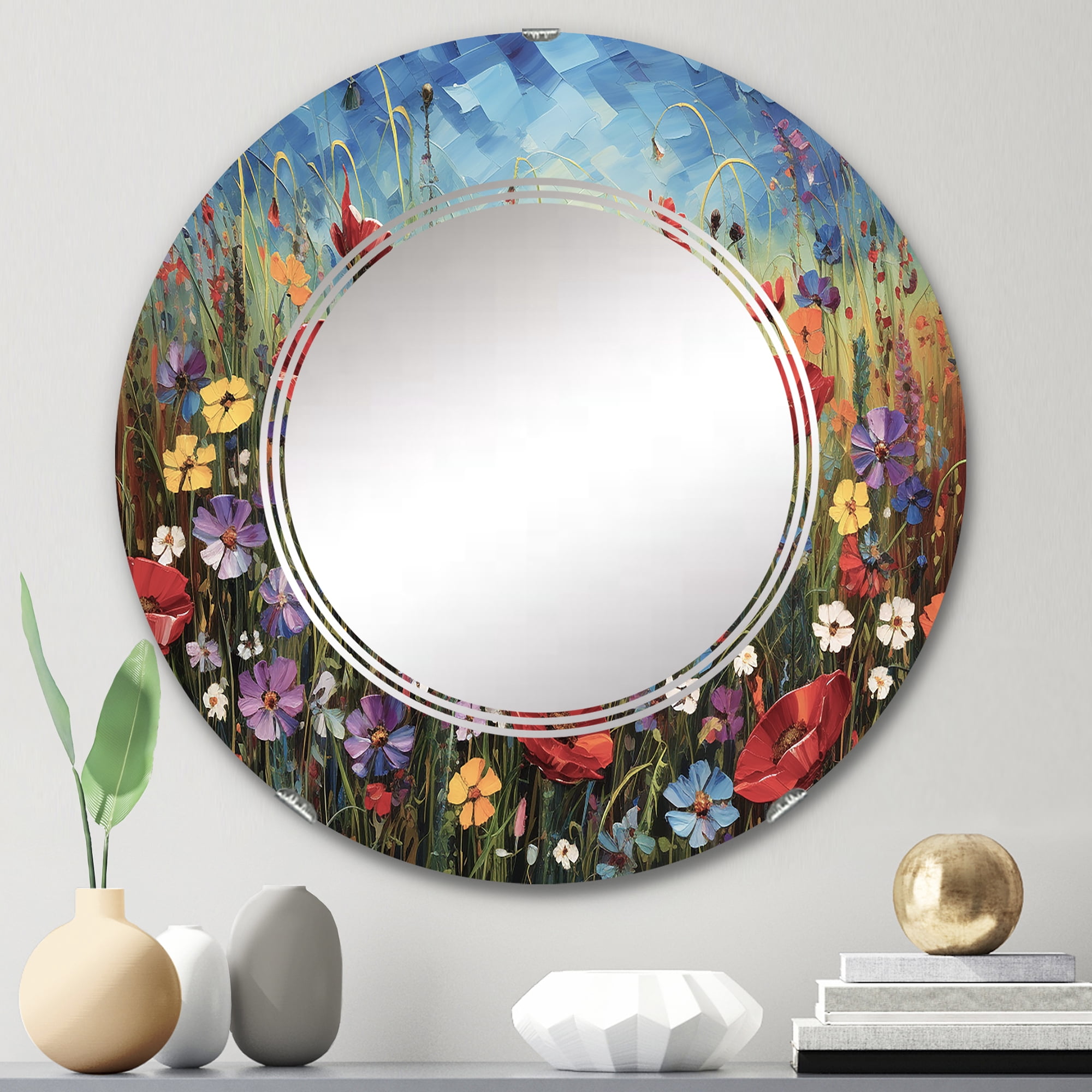 DESIGN ART Designart "Abstract Wildflowers Chromatic Meadows I" Floral ...