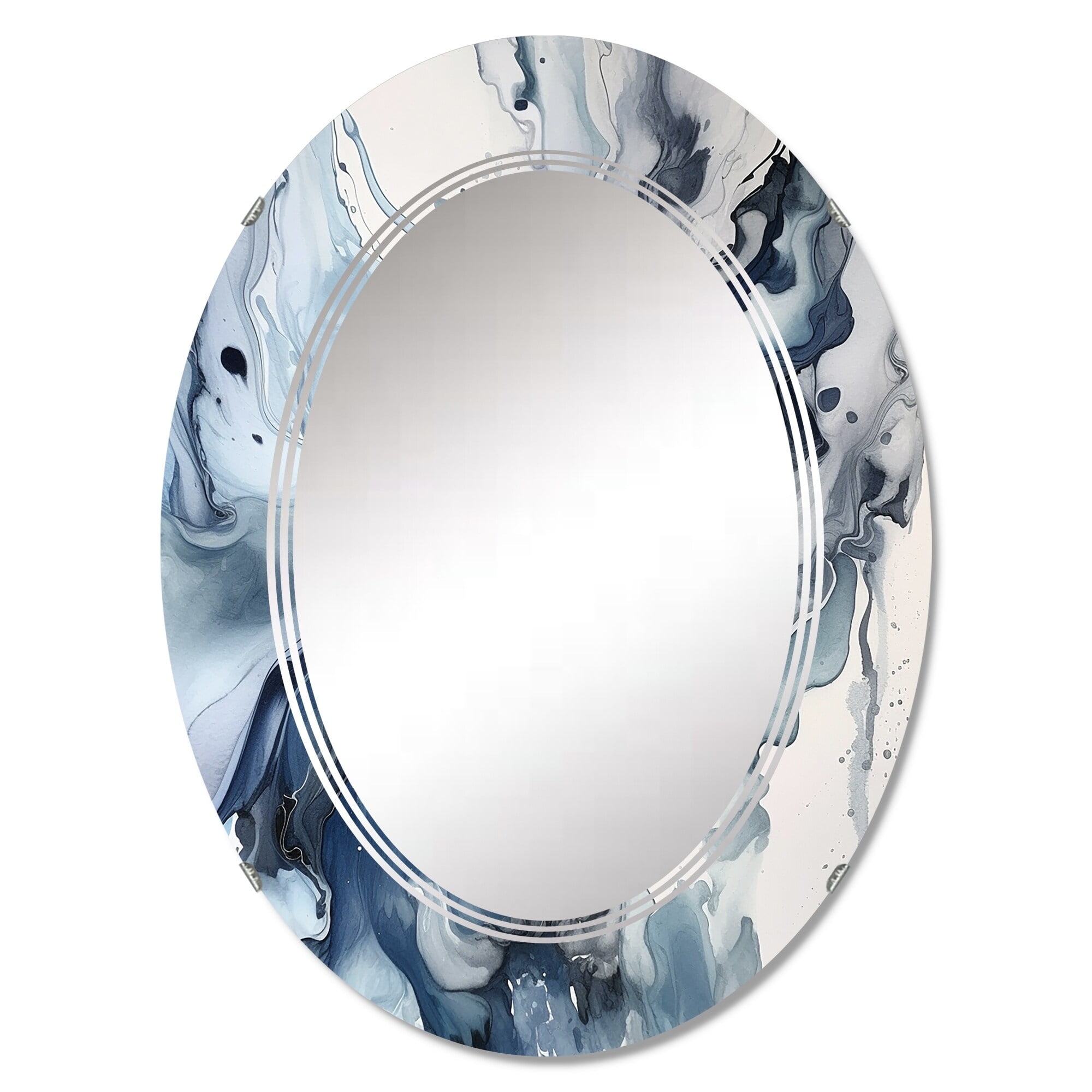 DESIGN ART Designart "Blue and Grey Ethereal Elixir II" Abstract Modern ...