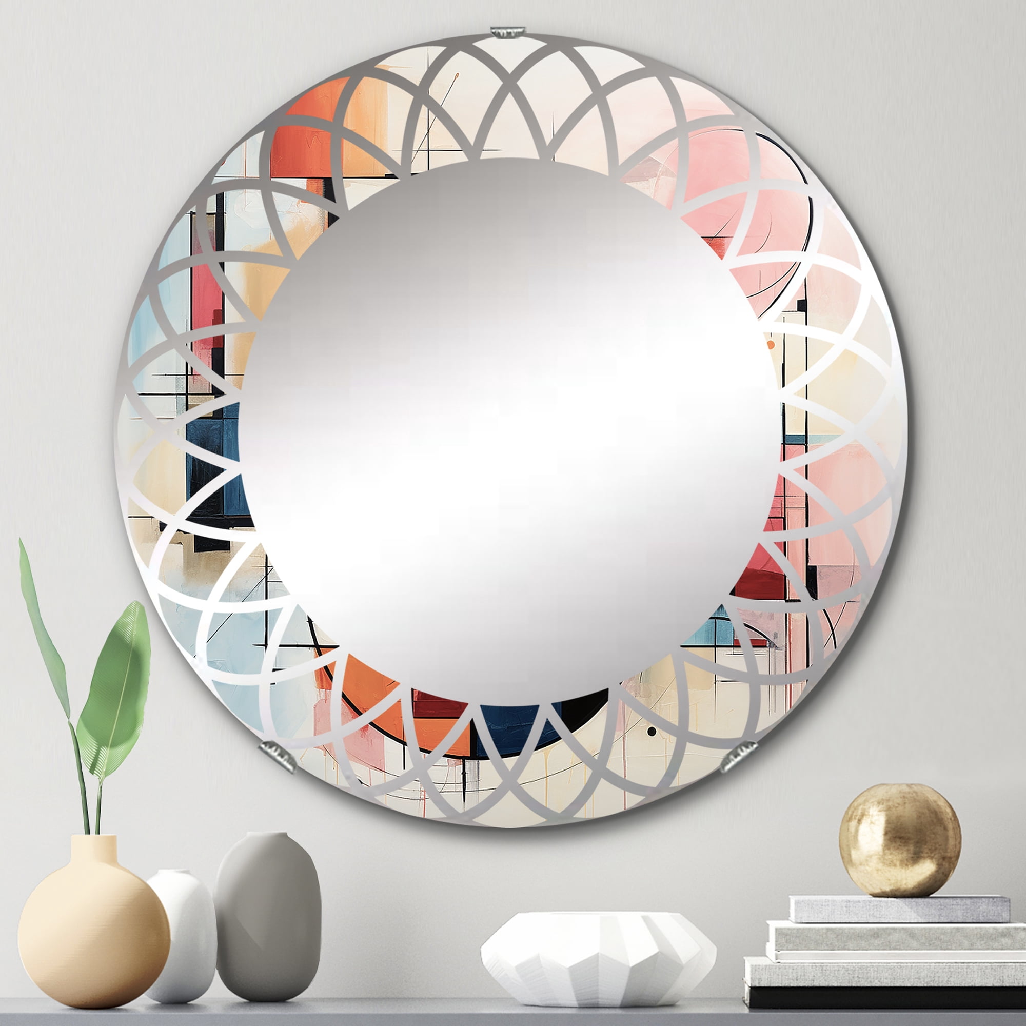 DESIGN ART Designart "Colorful Mid Century Abstract Fusion IV" Mid ...