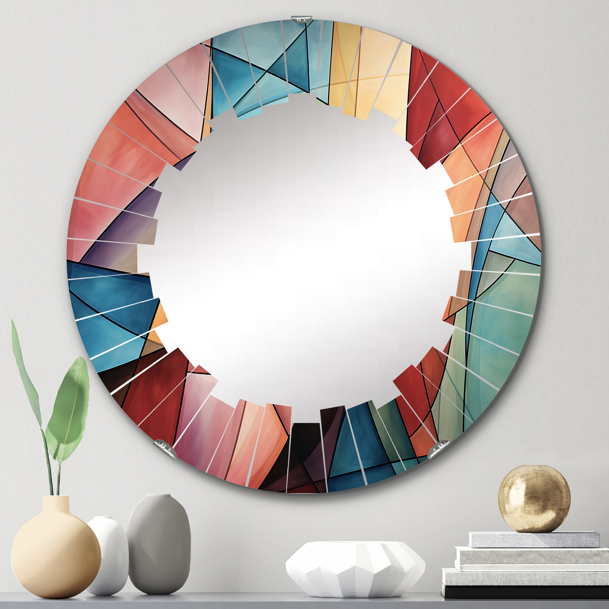 DESIGN ART Designart "Cubism Rainbow Forms III" Cubism Modern Wall ...