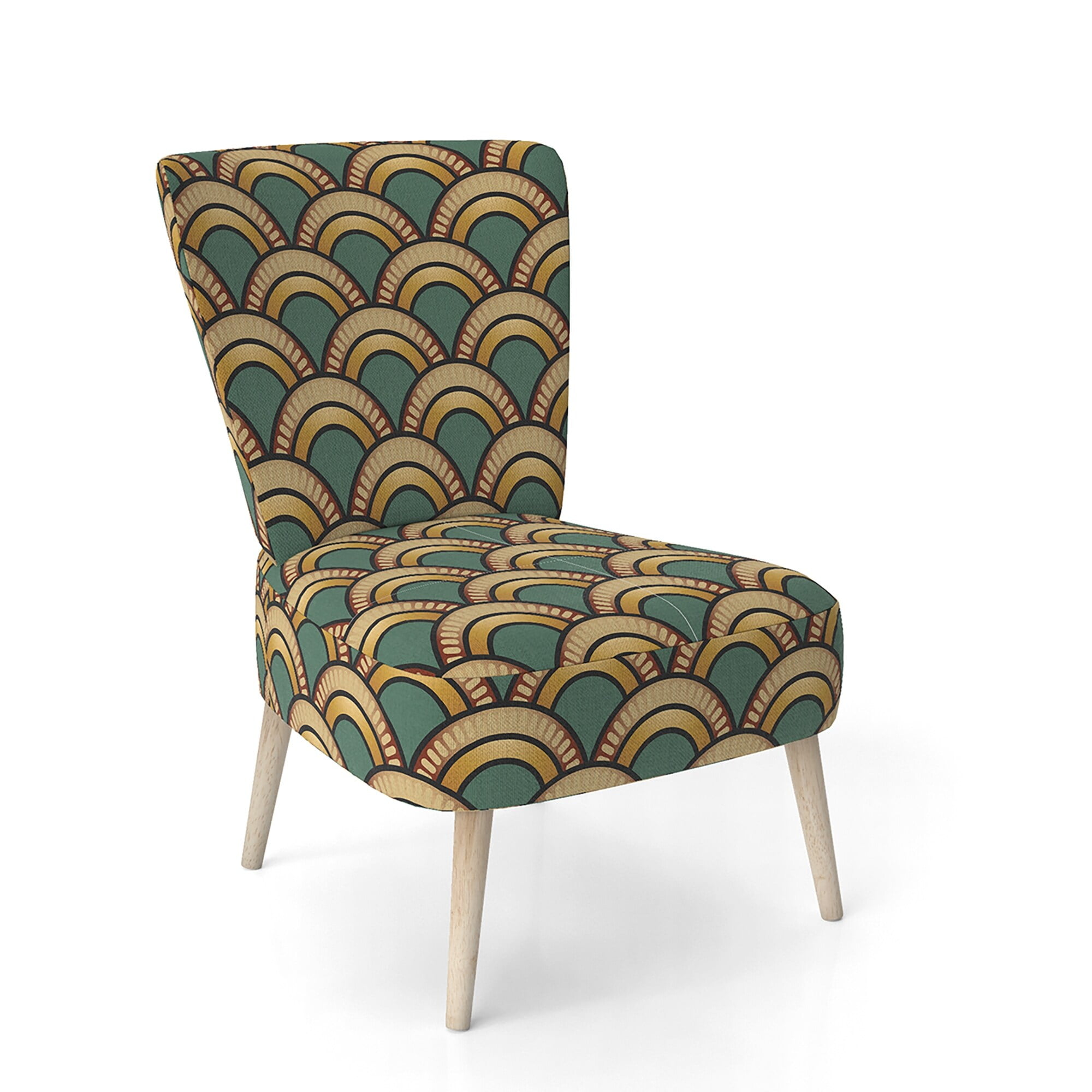 Designart "Deco Pattern" Upholstered Patterned Accent Chair - Arm Chair ...
