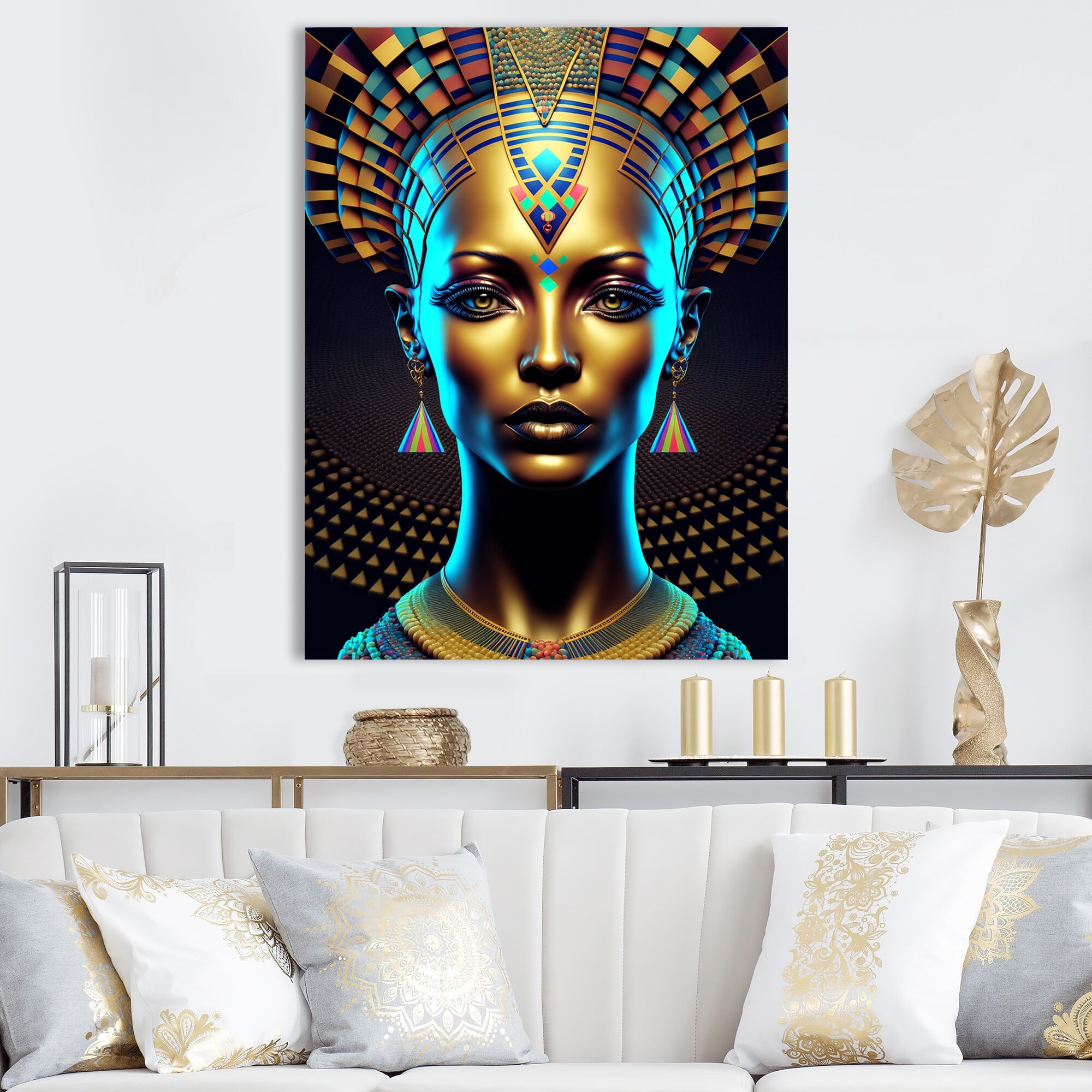 Design Art Designart Egyptian Goddess Nefertiti I Egyptian Woman