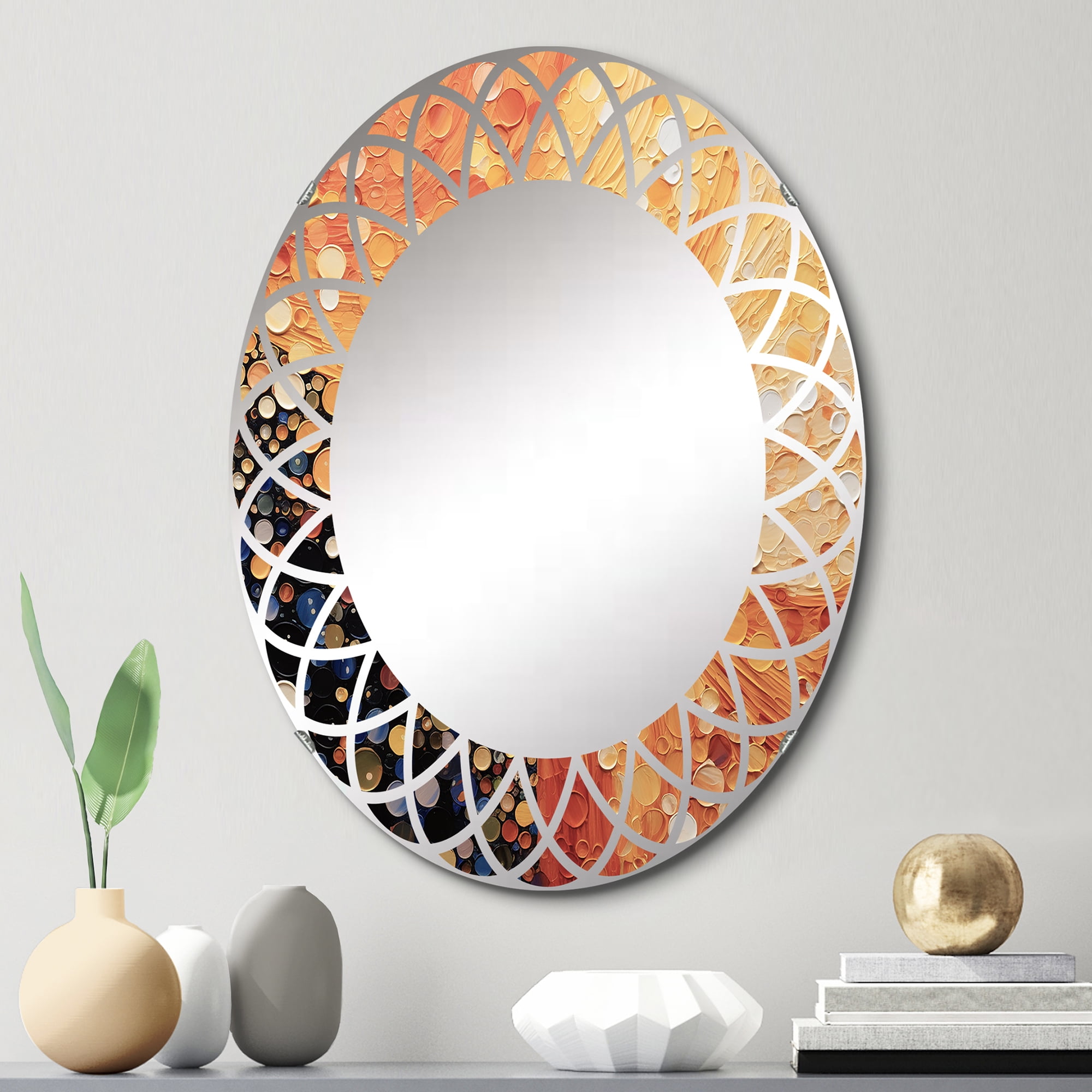 DESIGN ART Designart "Fiery Fusion IV" Abstract Collages Modern Wall ...