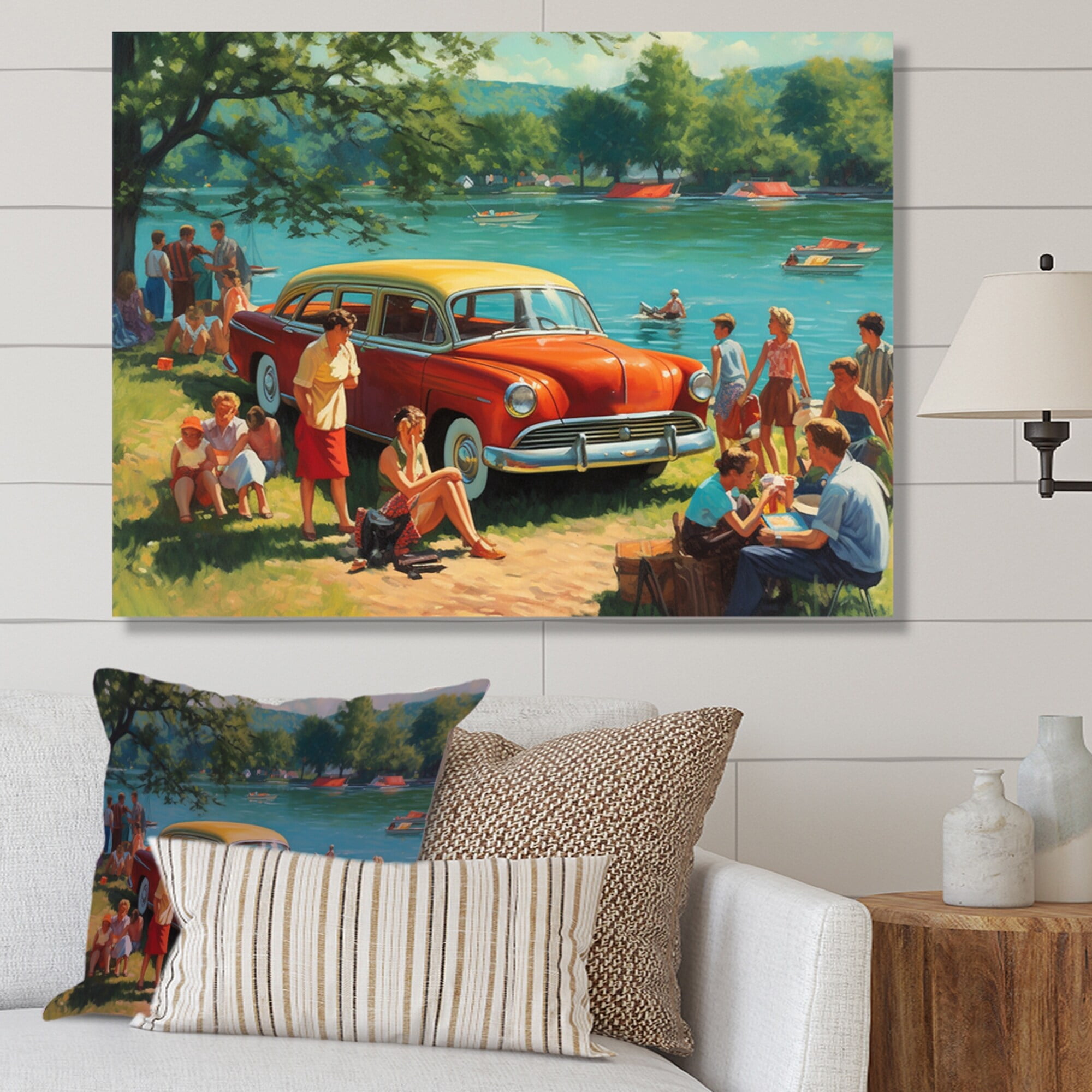 Designart "Flashback To Summer Vacation By The Lake I" Cottage ...