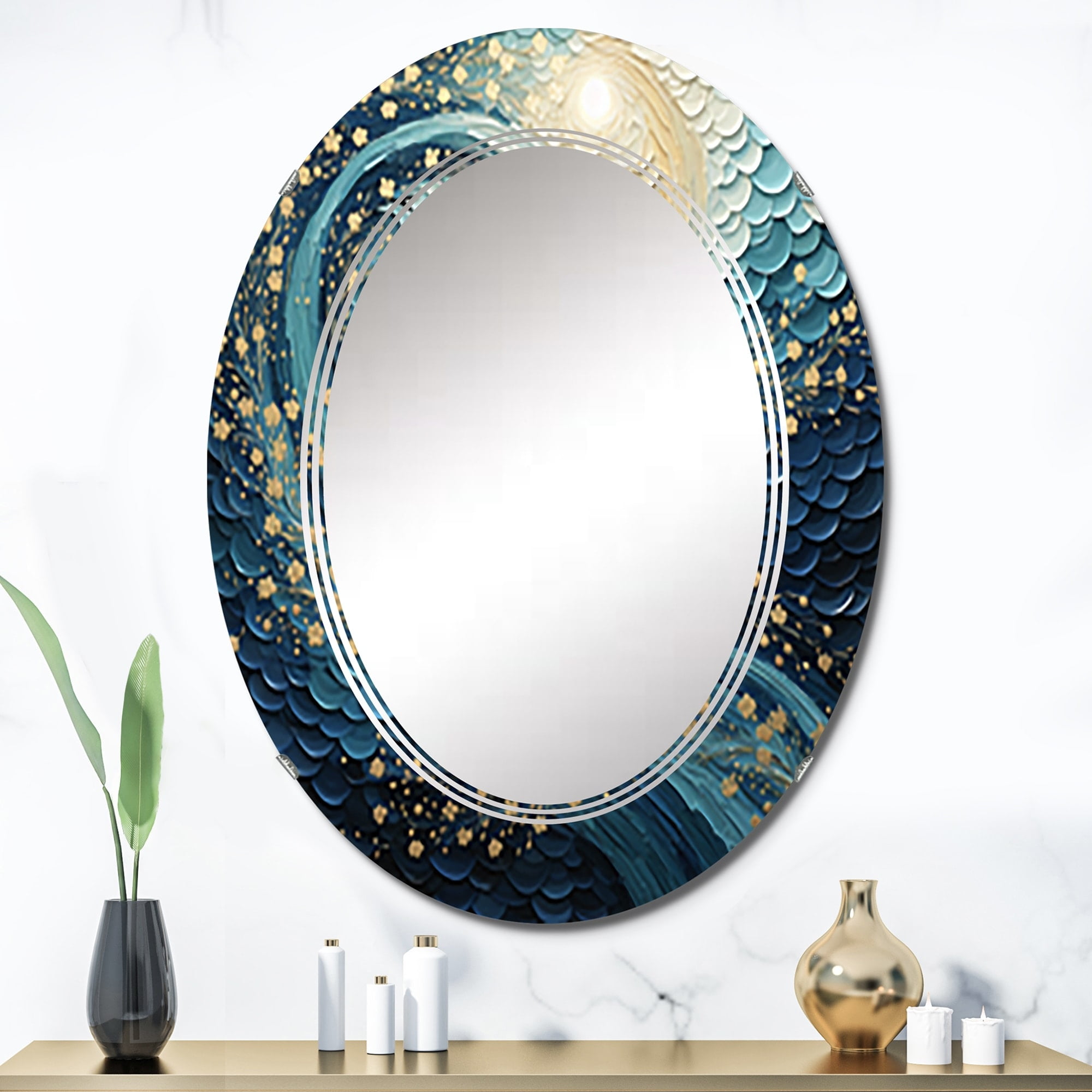 DESIGN ART Designart "Glacier Glacial Sprial Pointillism III ...