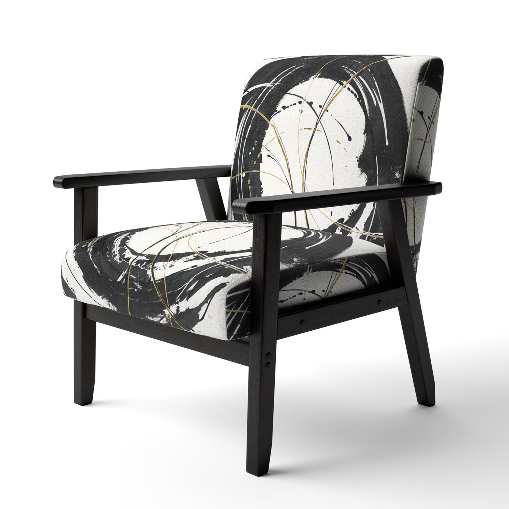 Designart "Gold Circle" Upholstered Modern Glam Accent Chair - Arm ...