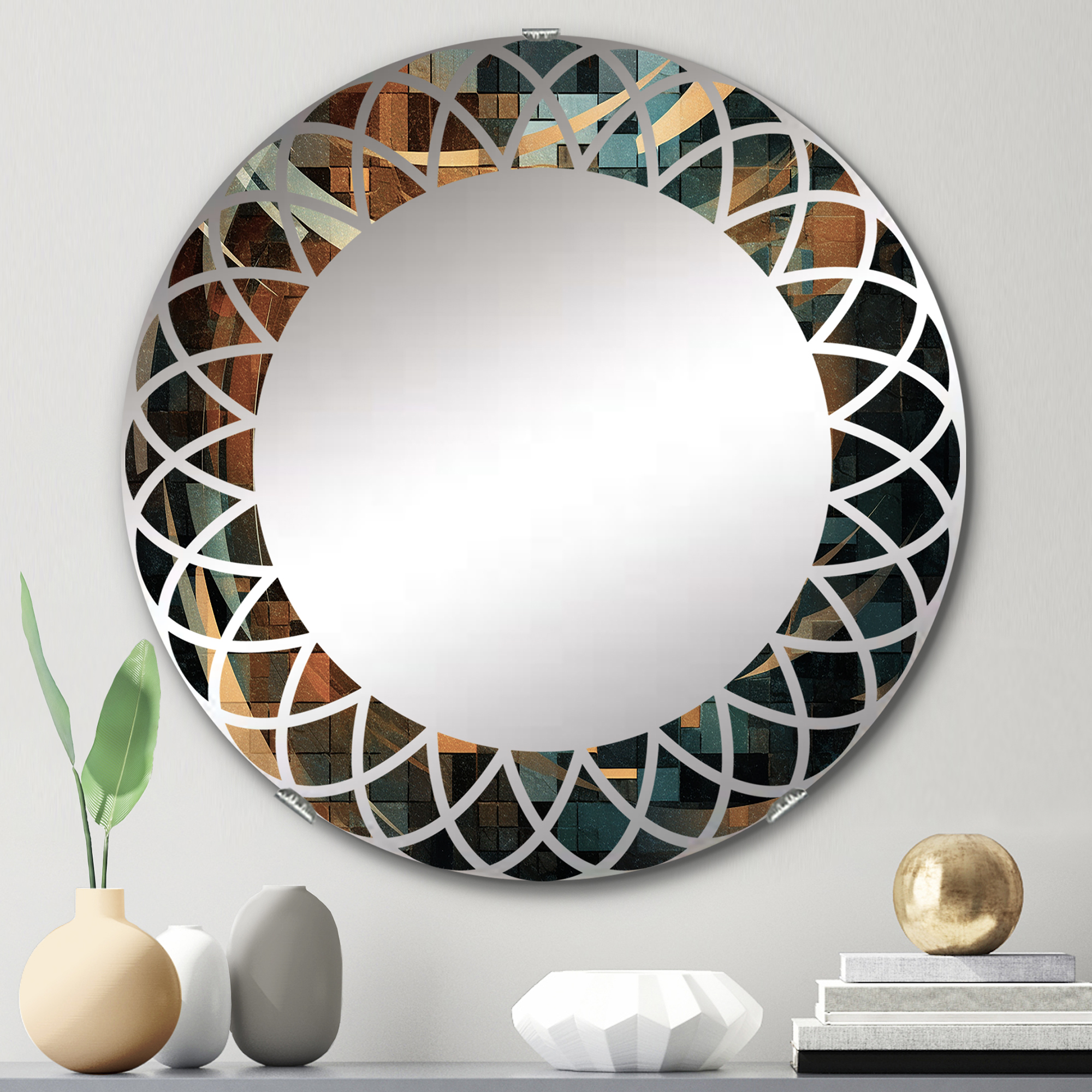 DESIGN ART Designart "Gold and Black Cubist Visions IV" Cubism Modern ...