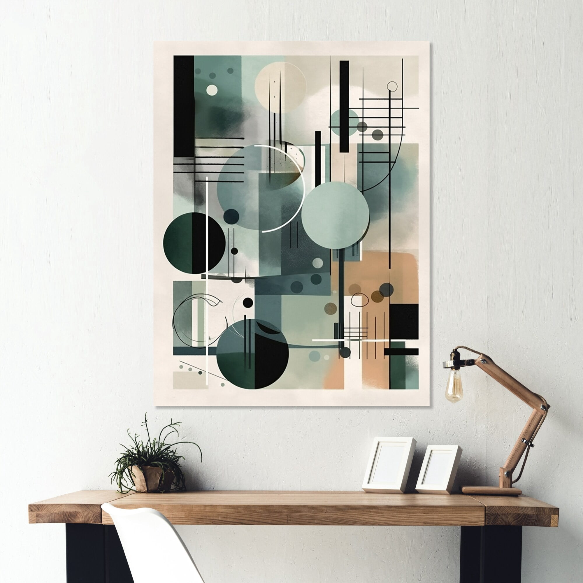 Designart "Green and Black Minimalism Depths Unveiled II" Minimalism ...
