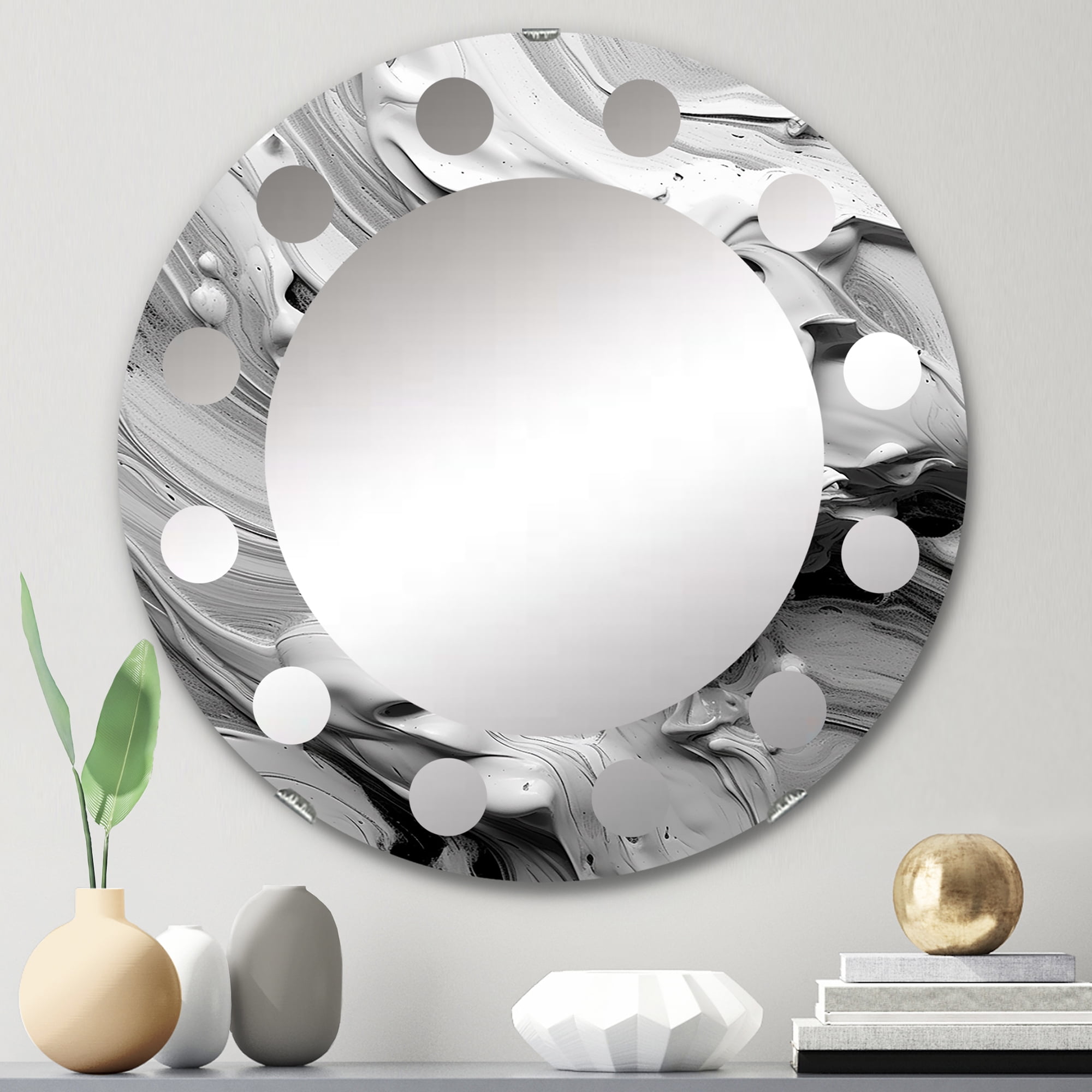 DESIGN ART Designart "Grey and Cream Harmony In Chaos III" Abstract ...