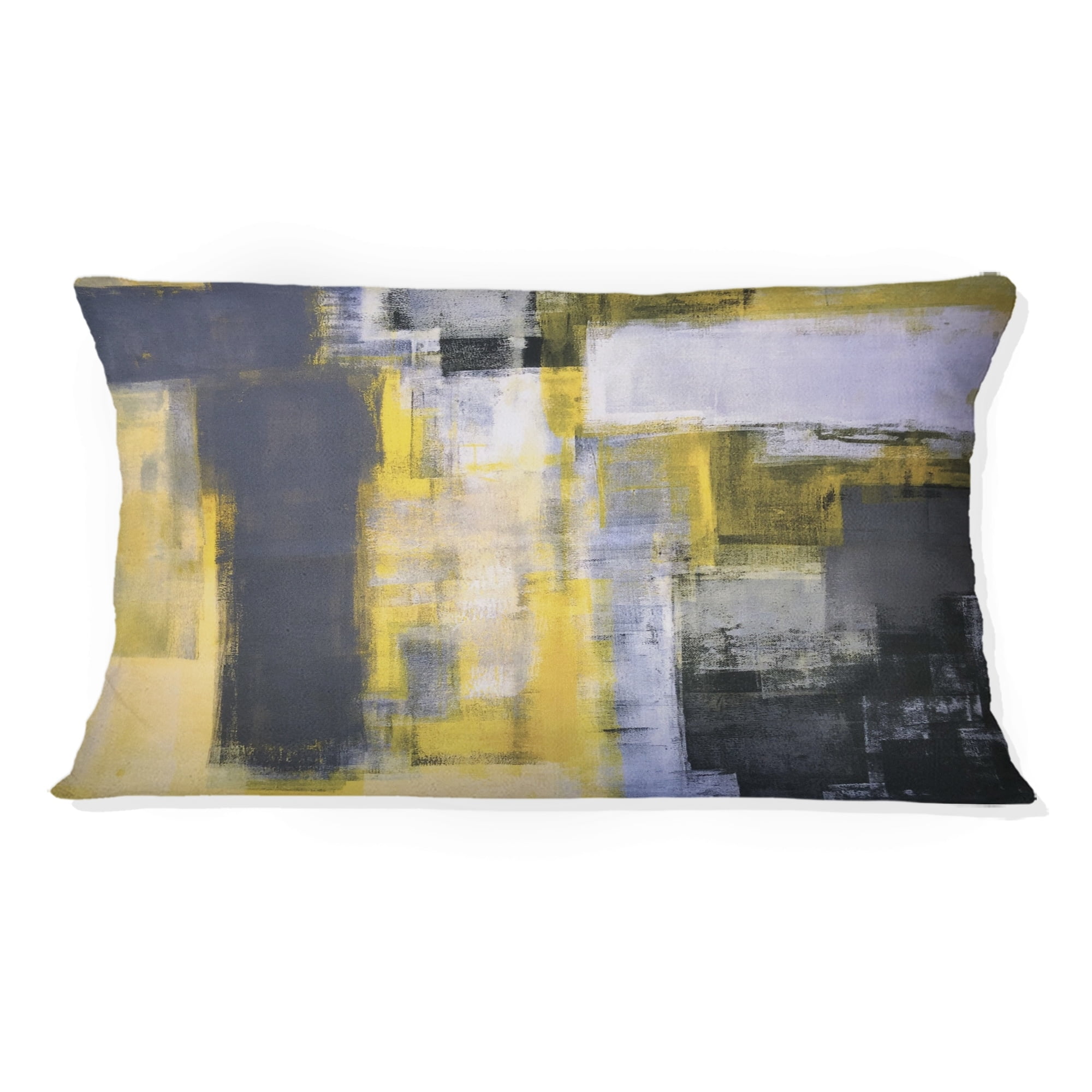 DESIGN ART Designart 'Grey and Yellow Blur Abstract' Abstract Throw ...