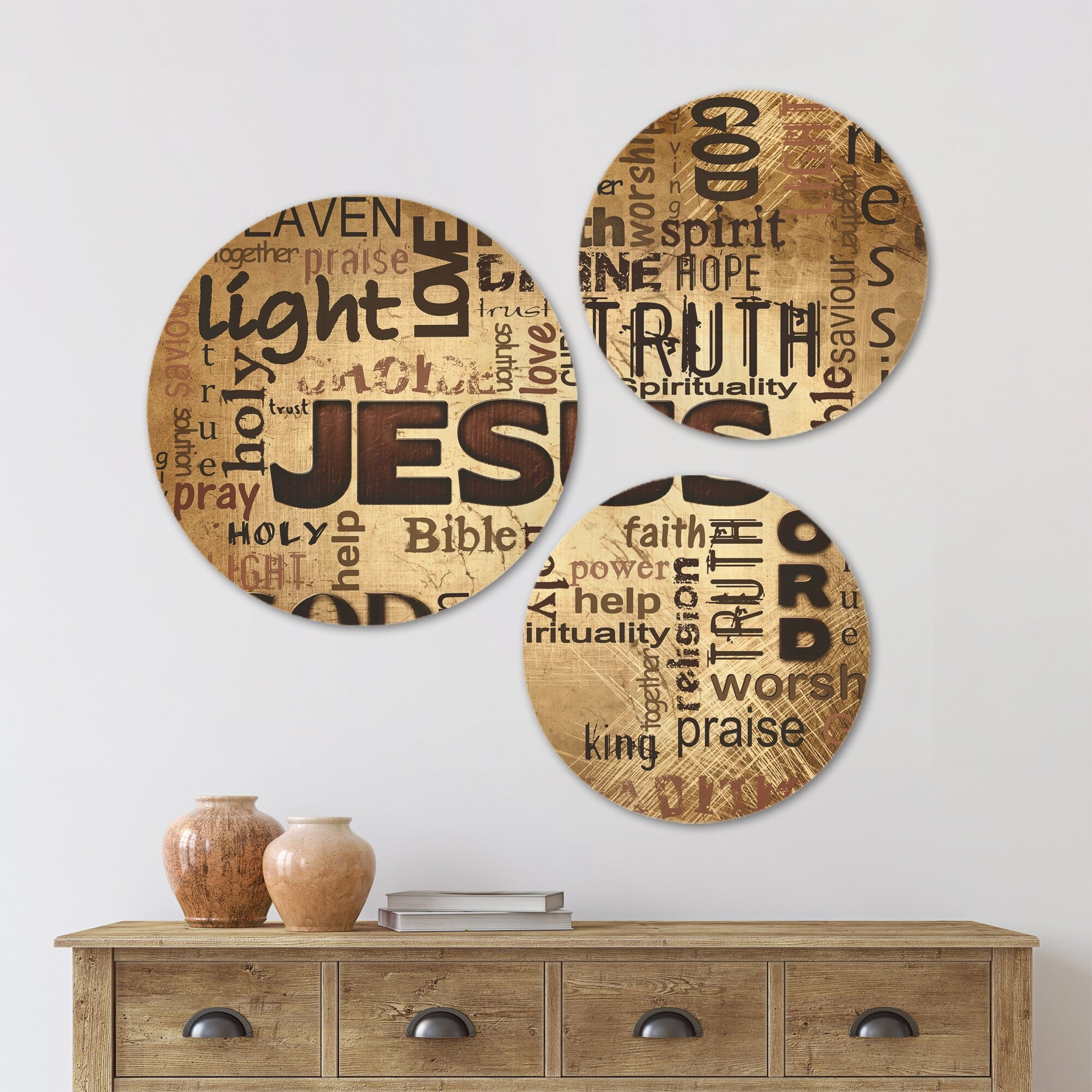 DESIGN ART Designart 'Jesus word cloud in grunge background' Religious ...