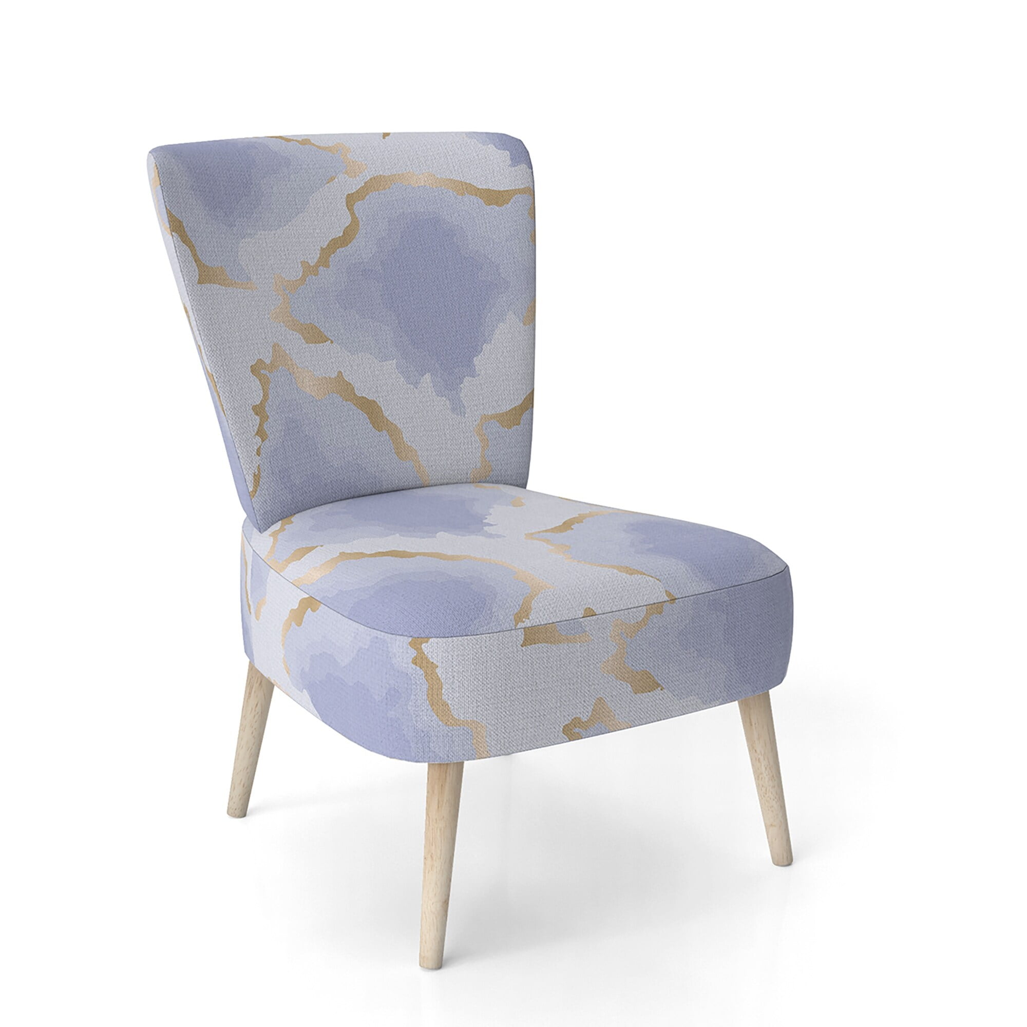 Designart "Lavender And Gold Abstract Shapes Pattern" Upholstered Mid ...