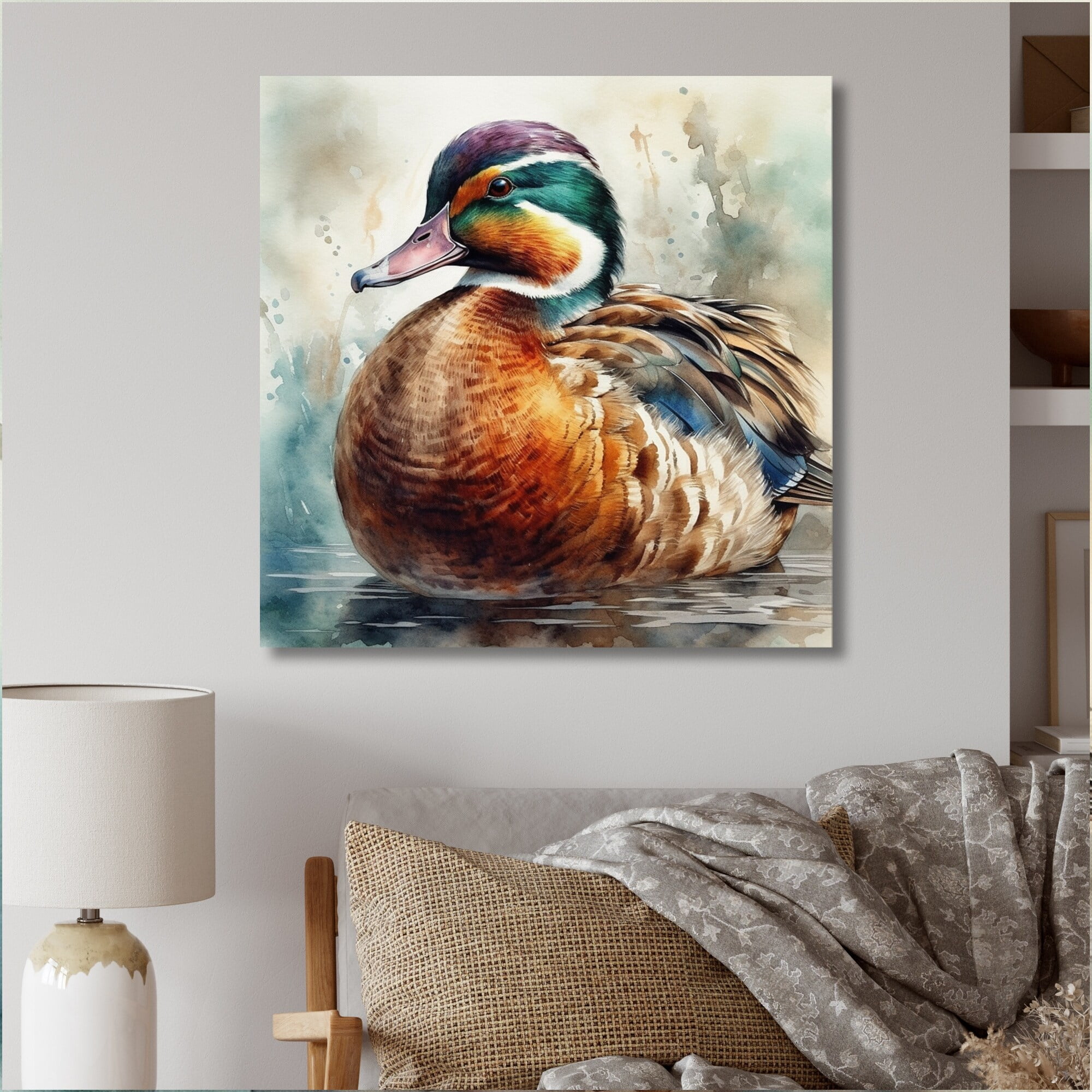 DESIGN ART Designart "Magnificent_Male Duck Iv" Animal Duck Wall Decor ...