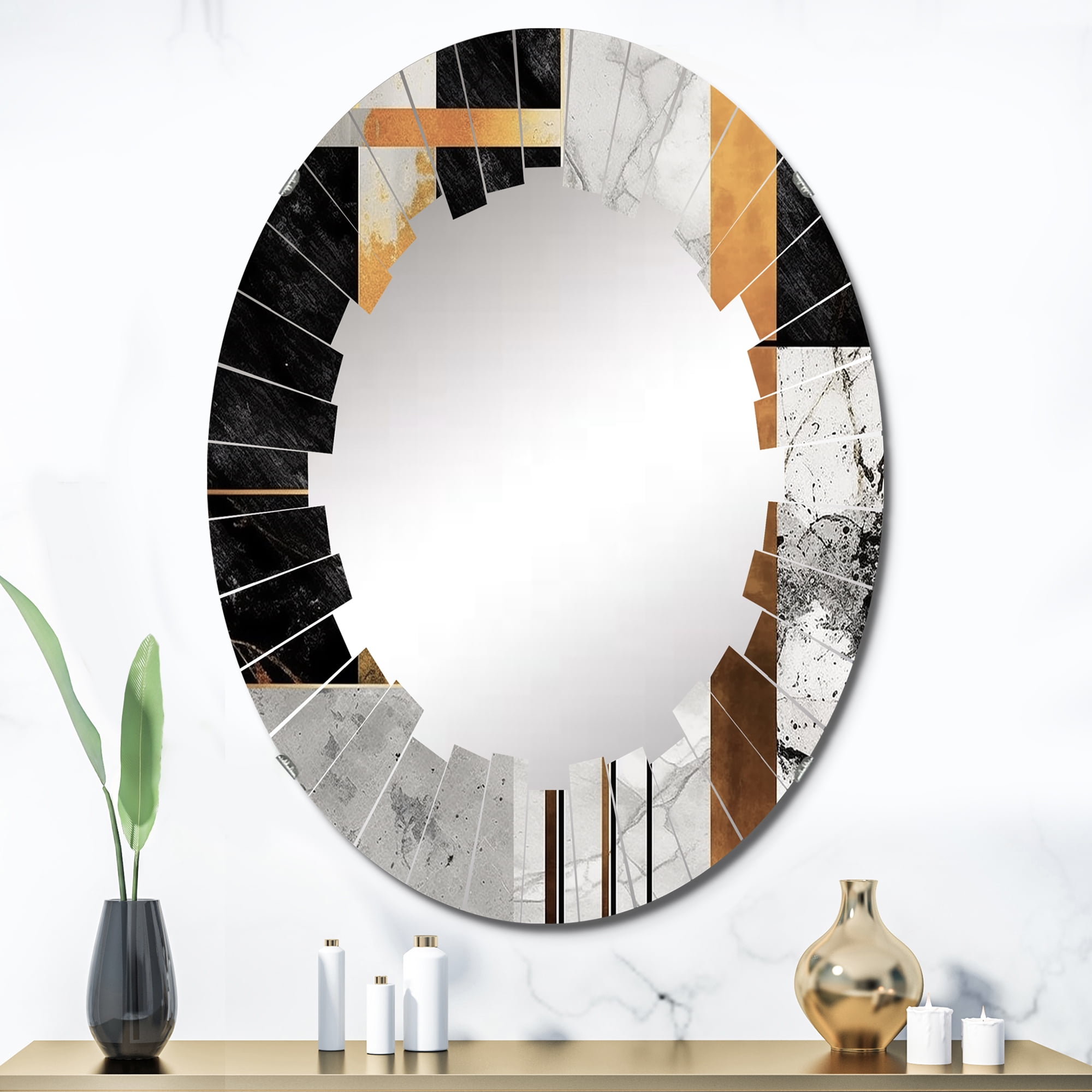 DESIGN ART Designart "Marble Granite Agate With Touches Of Gold VII ...