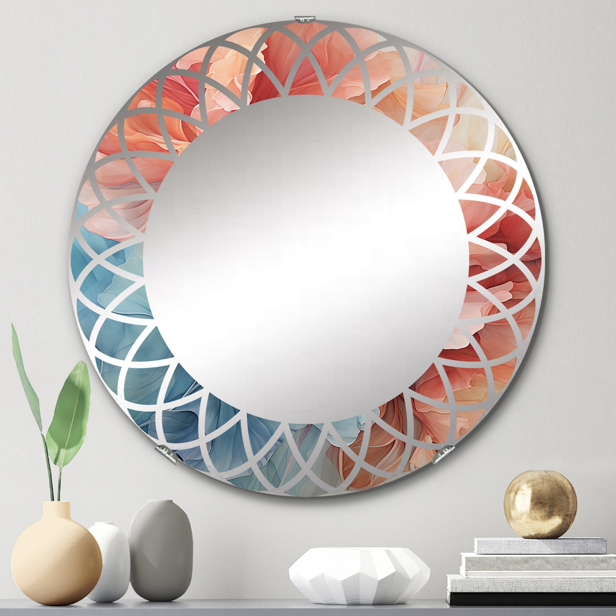 DESIGN ART Designart "Metamorphic Dance" Abstract Modern Wall Mirror ...