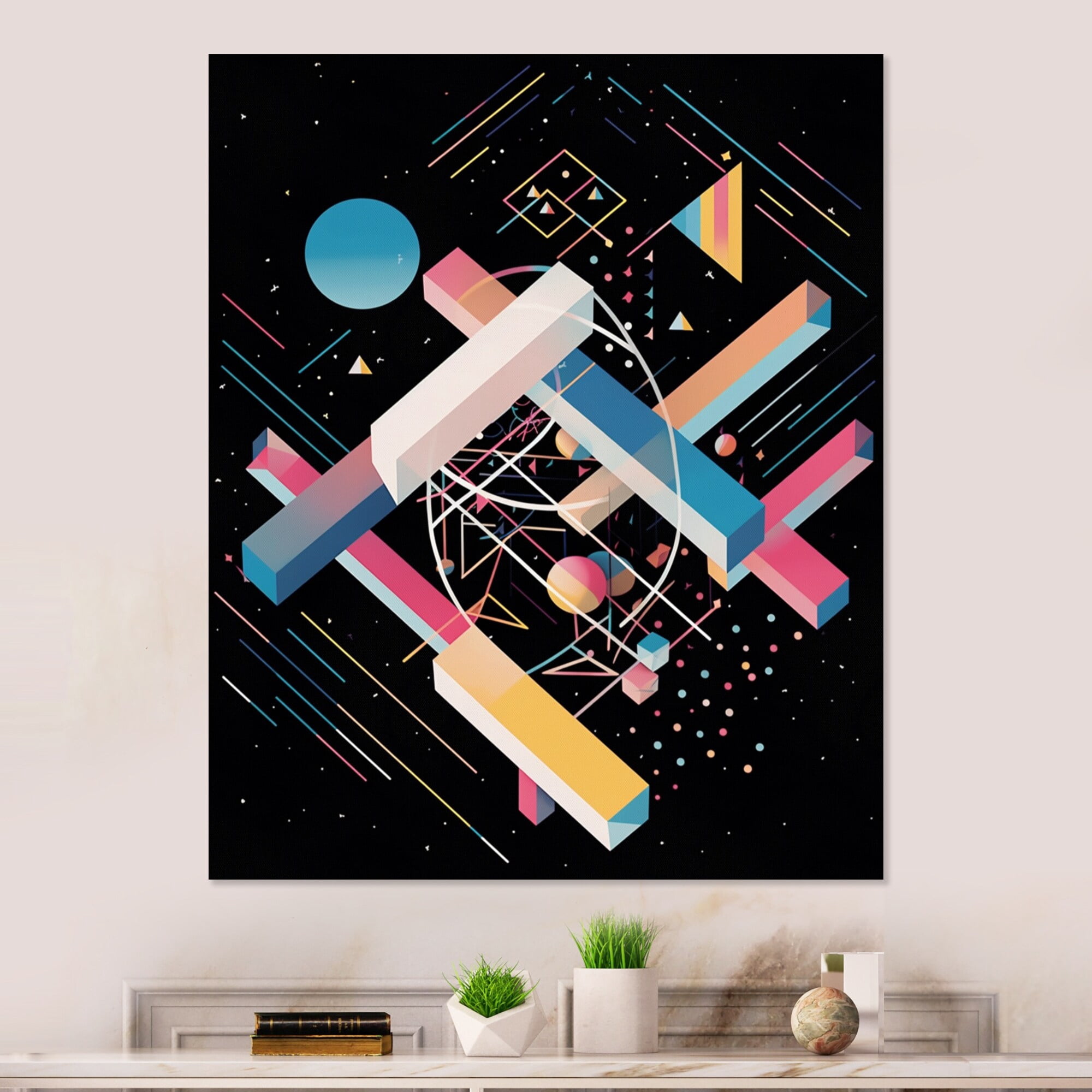 Designart "Minimalist Serenity Shapes II" Minimalism Metal Wall Decor ...