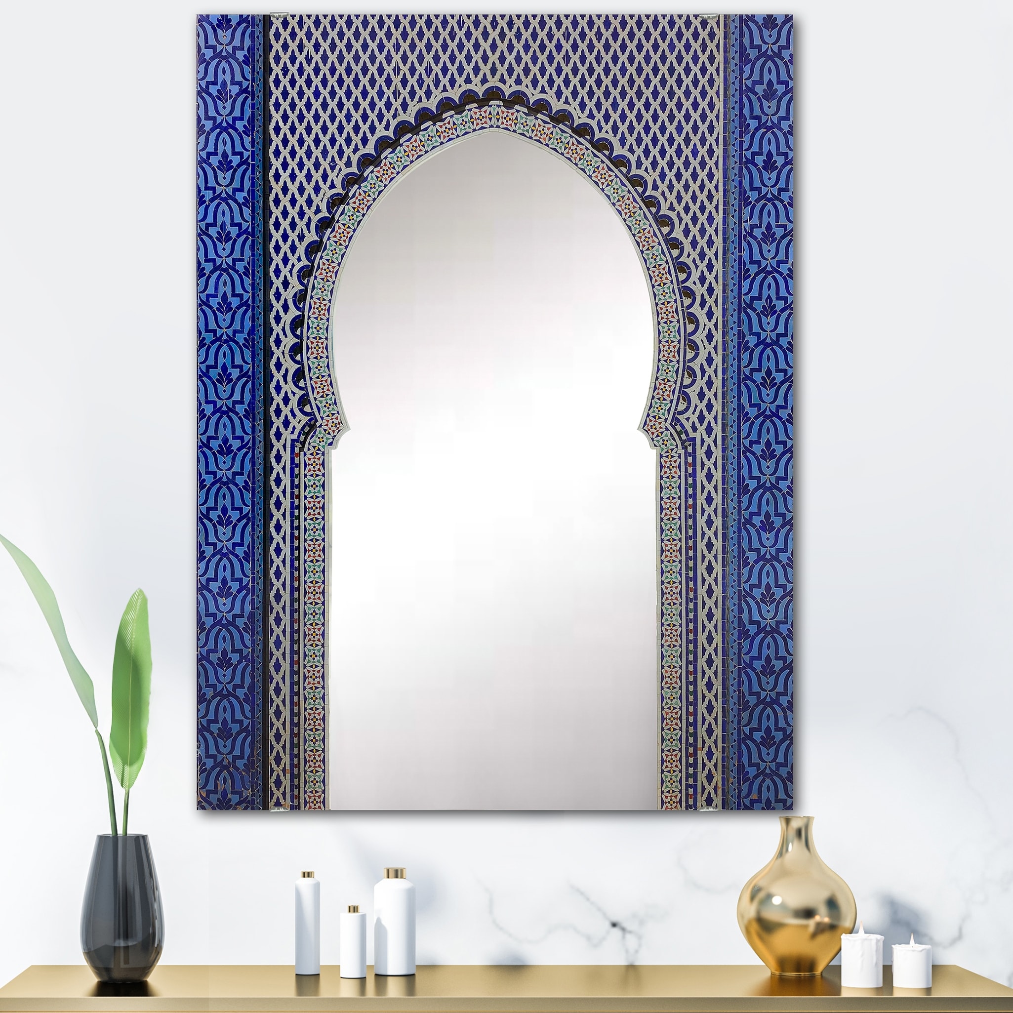 DESIGN ART Designart 'Morroco Golden Doors' Traditional Mirror ...