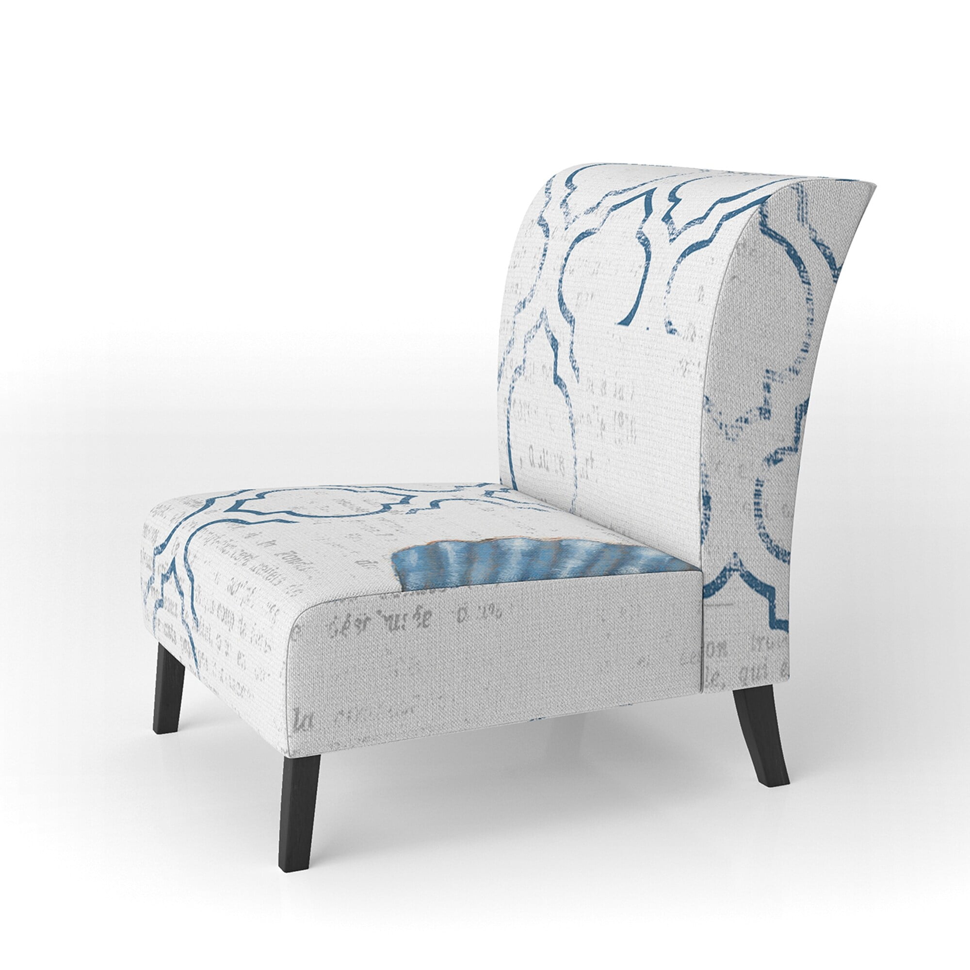 Designart "Navy Blue Scallop Shell" Upholstered Nautical & Coastal ...