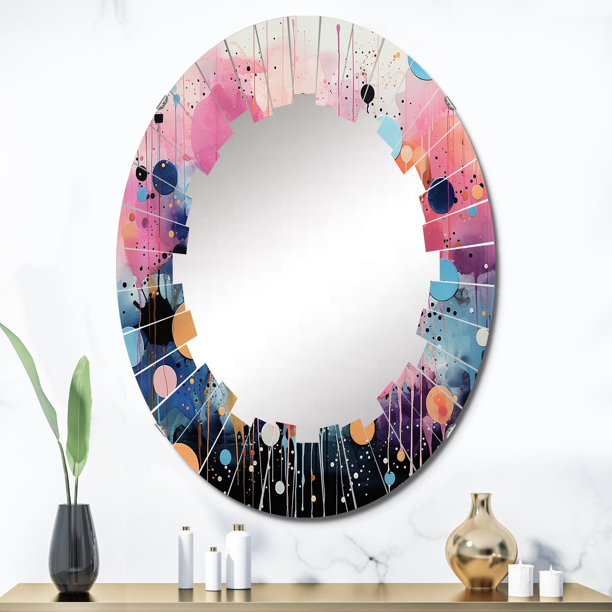 DESIGN ART Designart "Neon Assemblage I" Abstract Collages Modern Wall ...