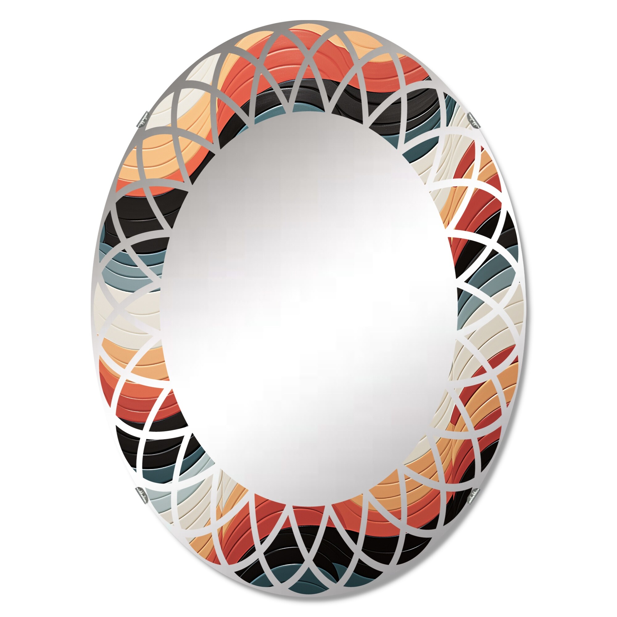 DESIGN ART Designart "Orange Mid Century Optical Illusions III ...