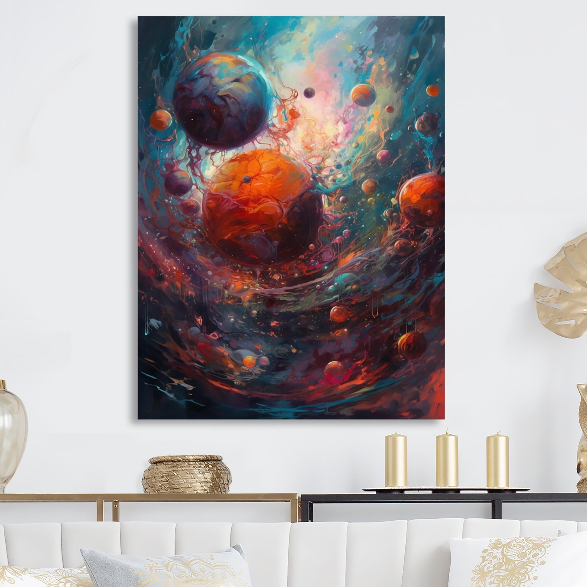 Designart "Celestial Bodies in the Vast Universe I" Surrealism ...