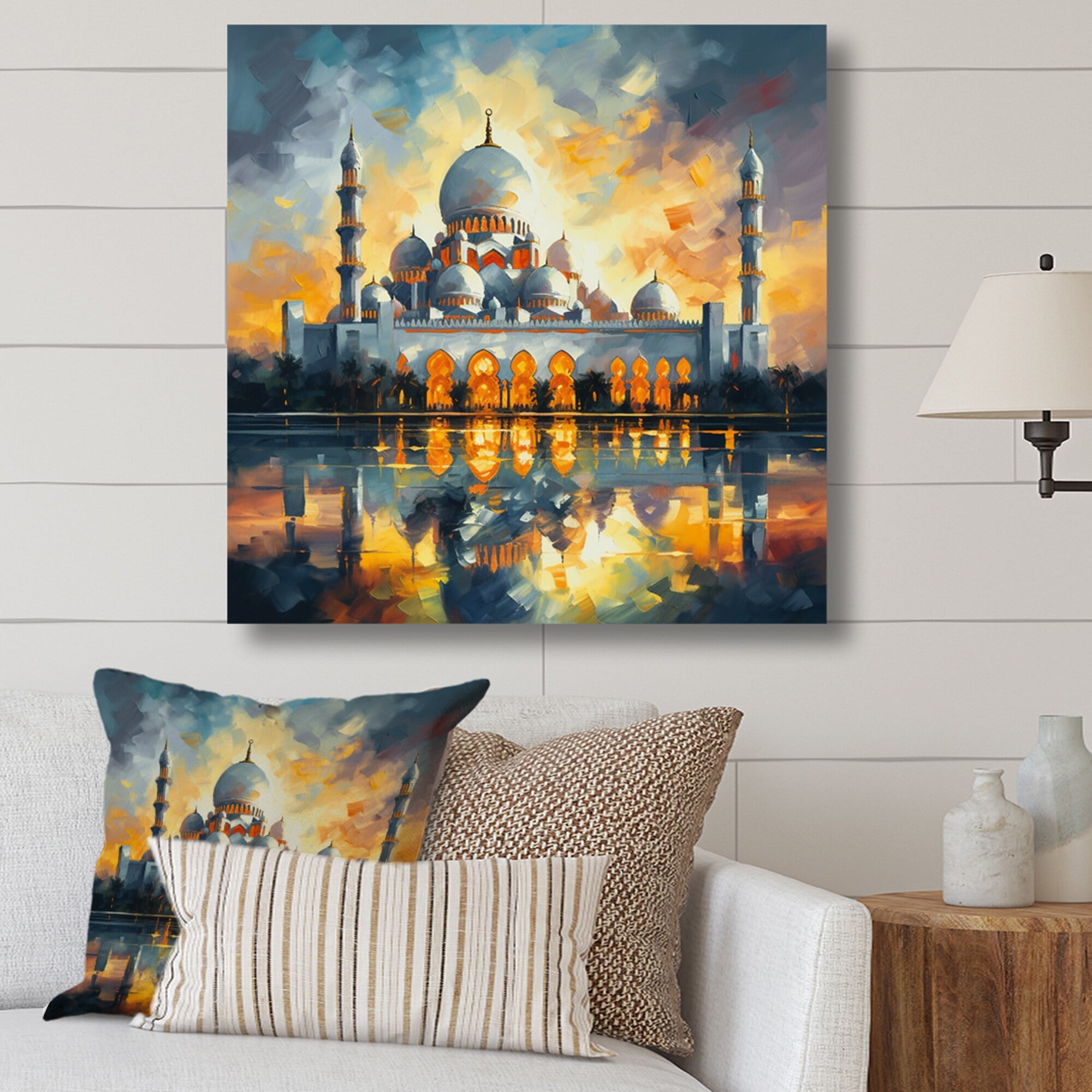 DESIGN ART Designart "Scared Mosque Iii" Landscape Mosque Wall Decor 24 in. wide x 24 in. high ...
