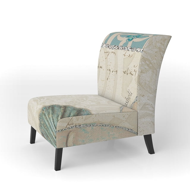 Designart "Seastar And Blue Sea Shell II" Upholstered Nautical ...