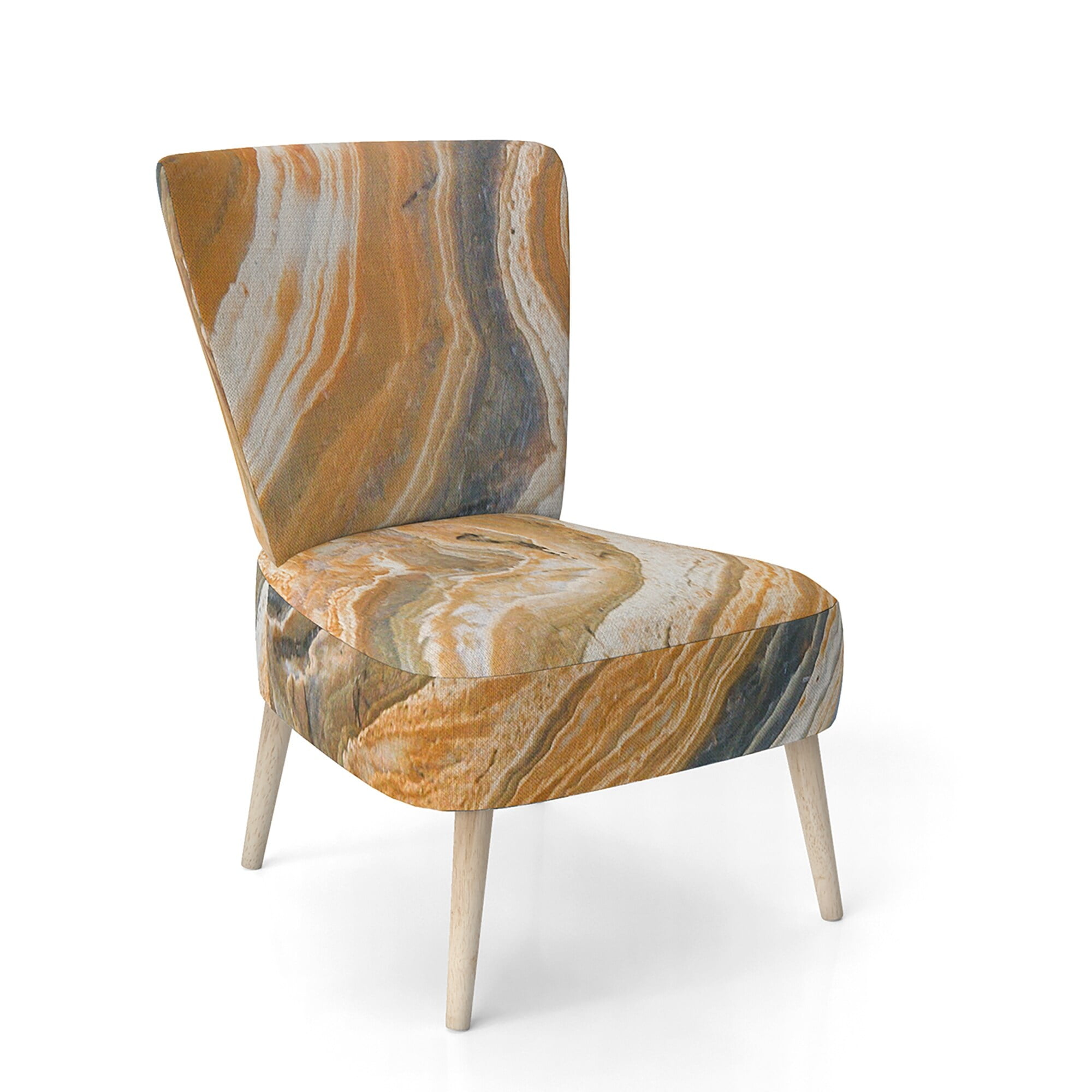 Designart "Segment Layers Of Marbled Rock" Upholstered Mid-Century ...