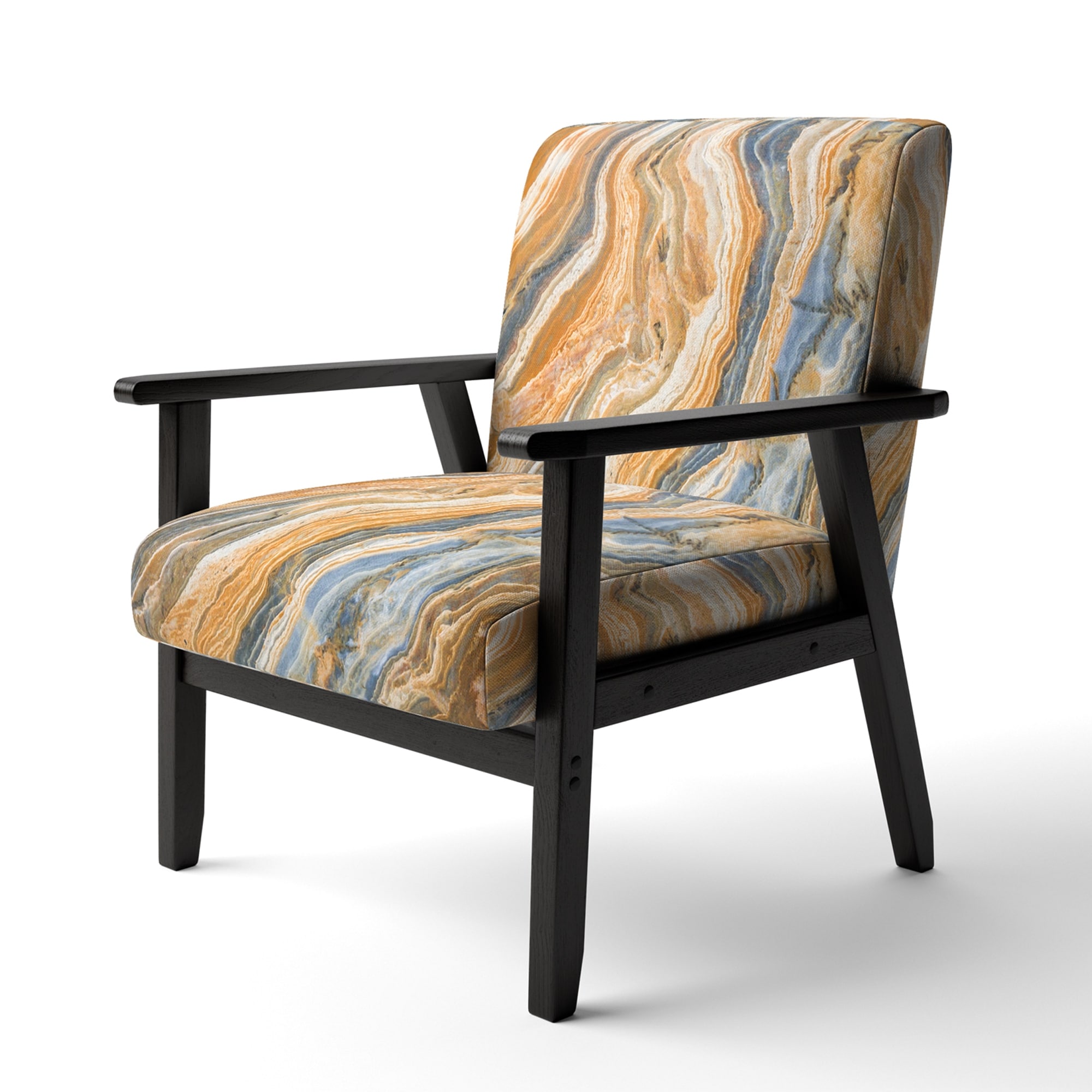 Designart "Segment Layers Of Marbled Rock" Upholstered Mid-Century ...