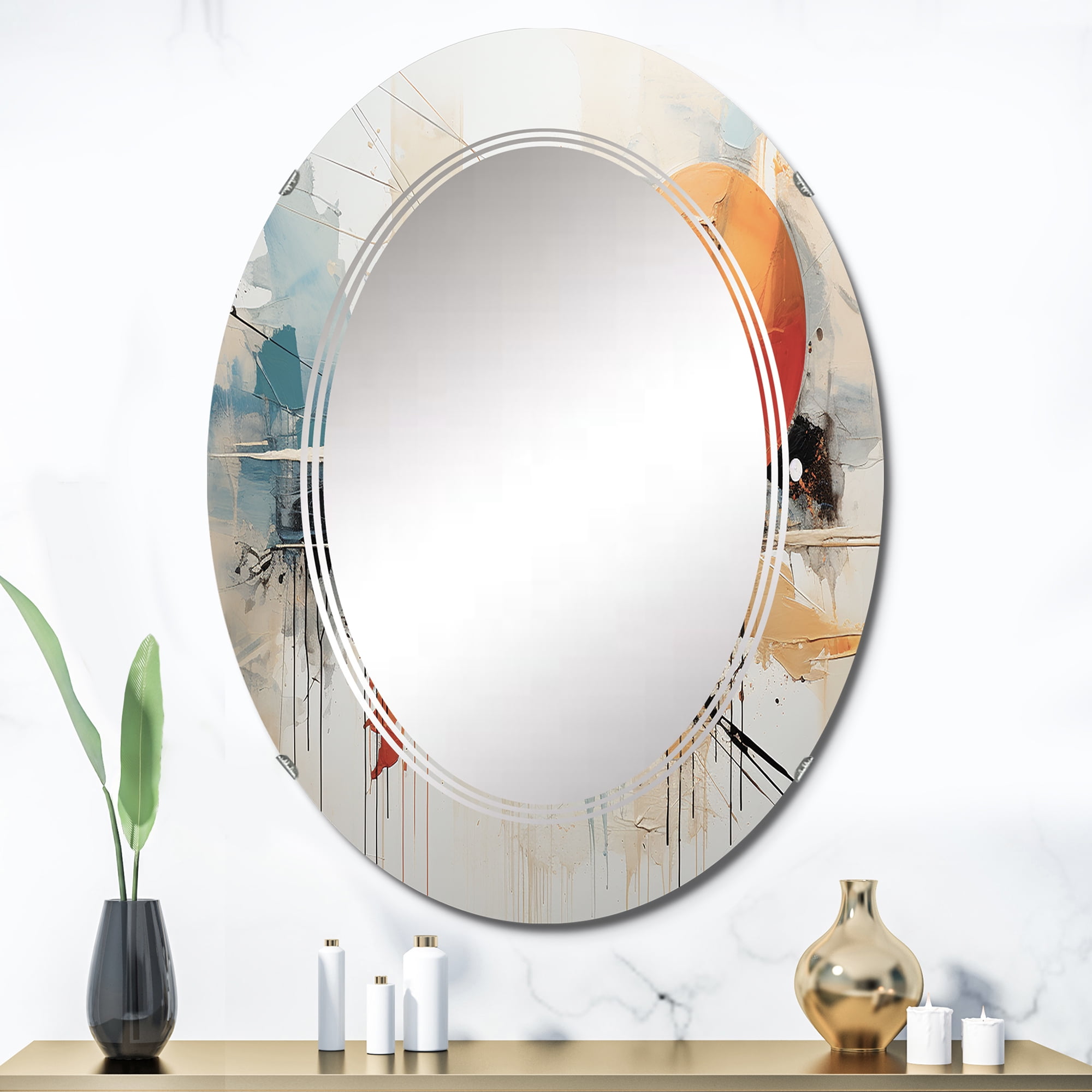 DESIGN ART Designart "Teal Orange Bold Energy III" Abstract Collages ...